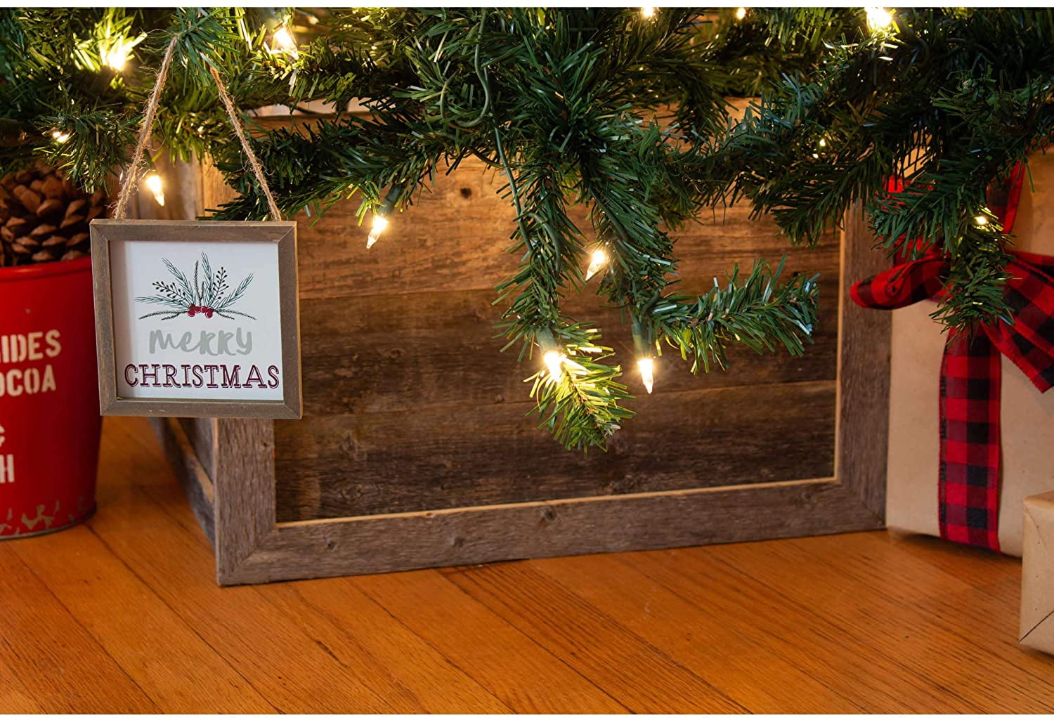 Reclaimed Wood Tree Collar or Box – Rustic Tree Skirt Replacement ...