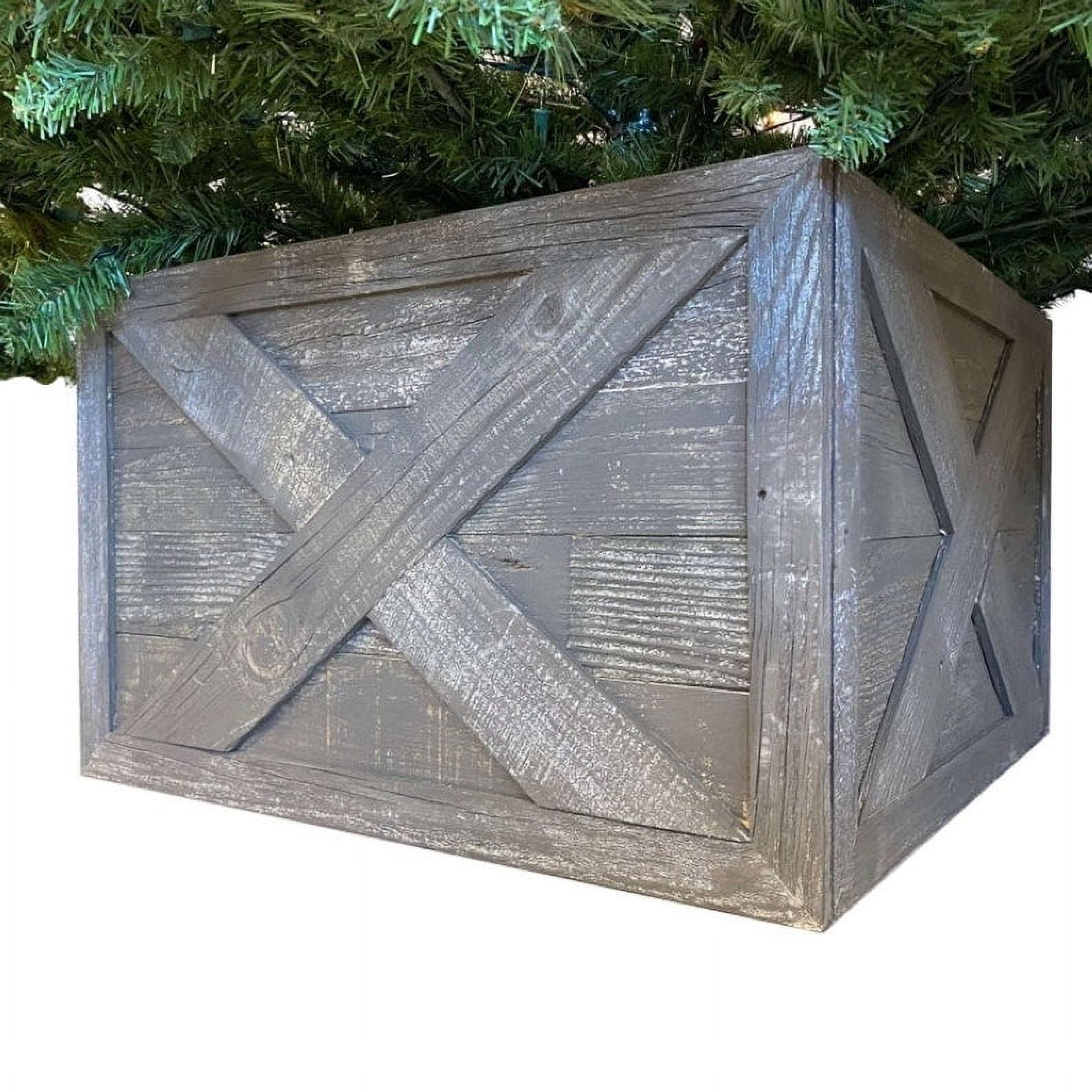 Reclaimed Wood Tree Collar or Box – Rustic Tree Skirt Replacement ...