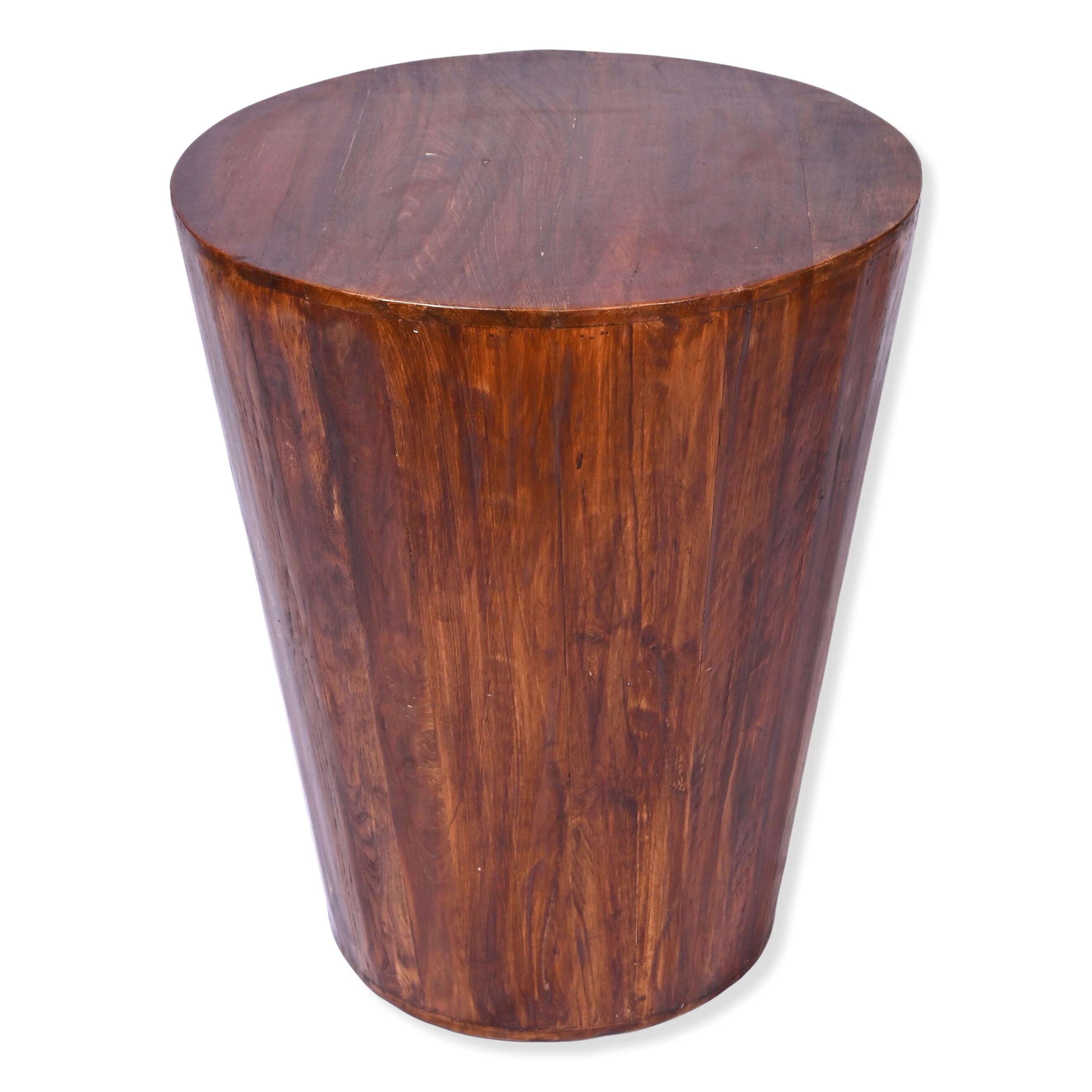 Reclaimed Wood round Cone shaped 18 inch Side table, Accent Table, End ...