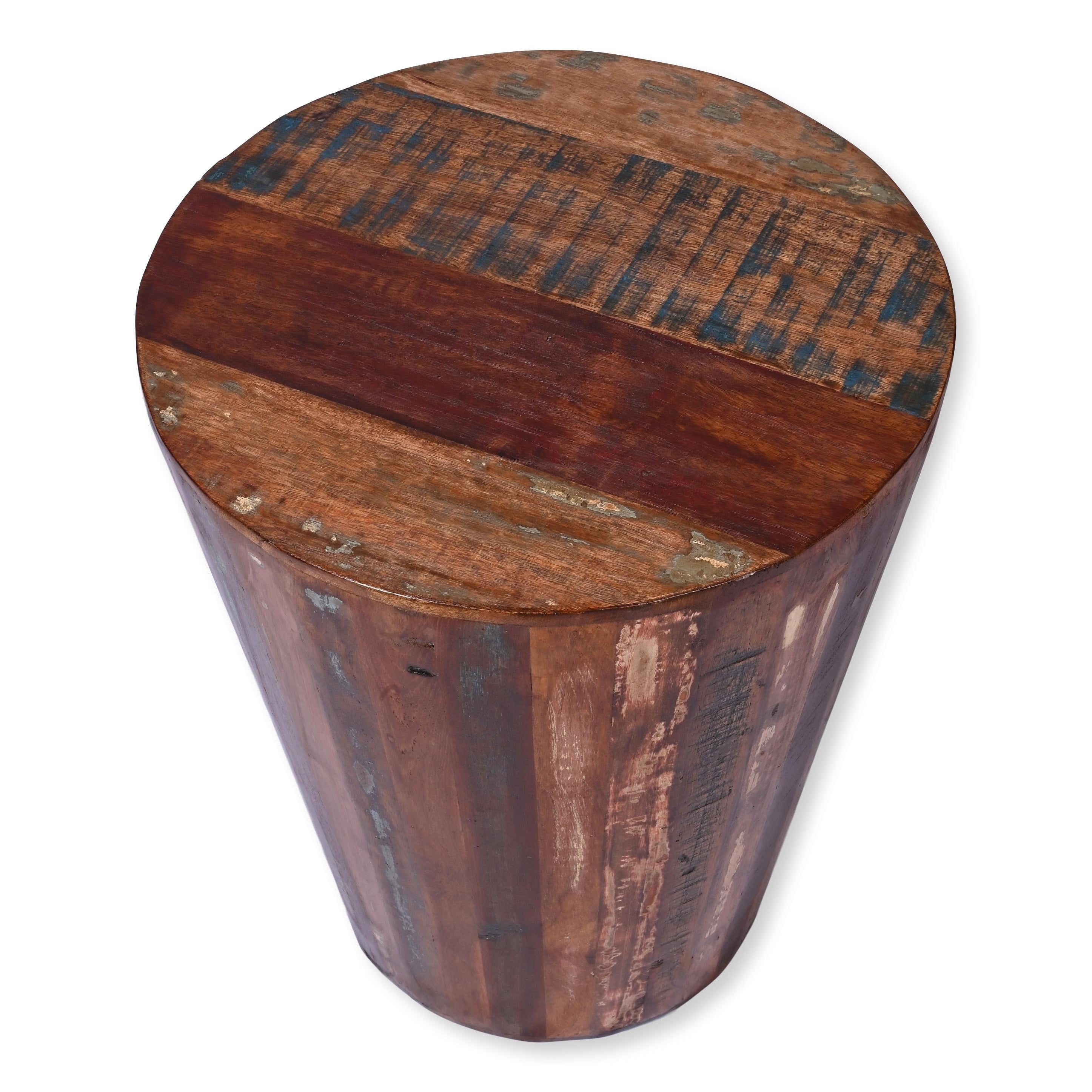 Reclaimed Wood round Cone shaped 18 inch Side table, Accent Table, End ...