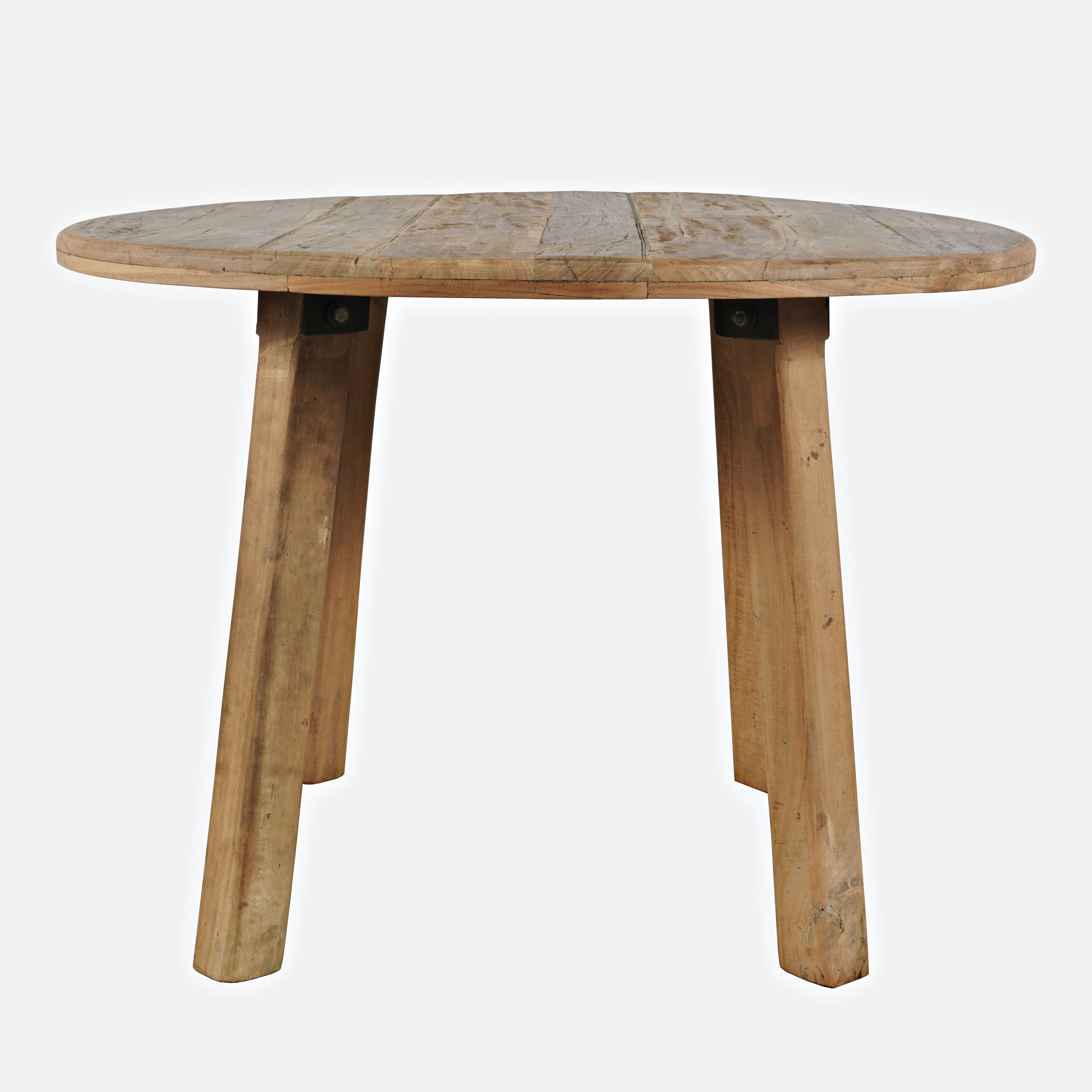 Reclamation Unfinished 42" Rustic Solid Wood Round Kitchen Dining Table ...