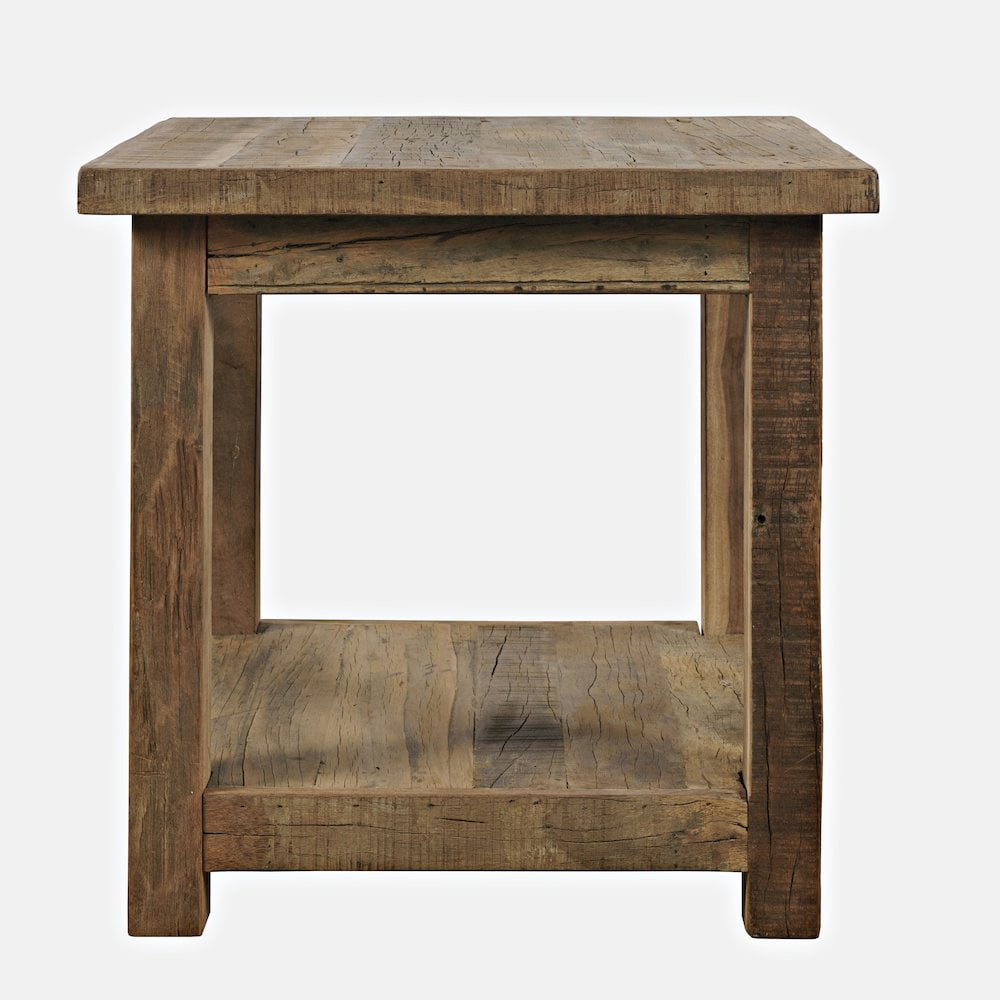 Farmhouse Reclamation Rustic Solid Wood Square End Table, Old Modern ...