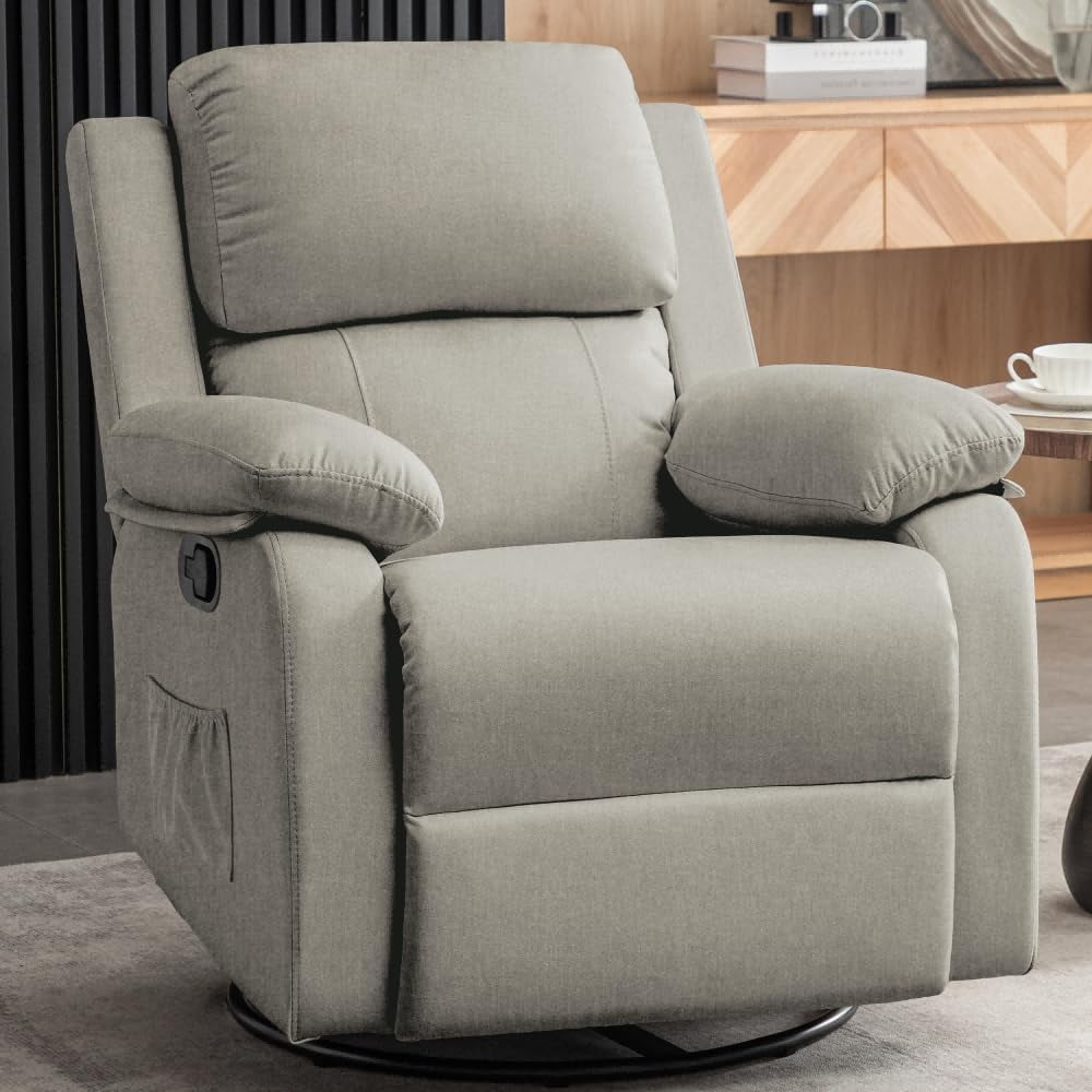 Recliner Chair, 360 Swivel Rocker Chair for Adults, Small Rocking ...