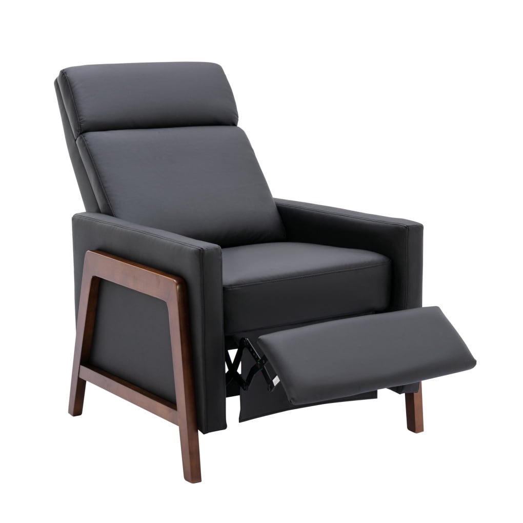 Recliner Chair with Adjustable Back and Footrest, Modern PU Leather ...