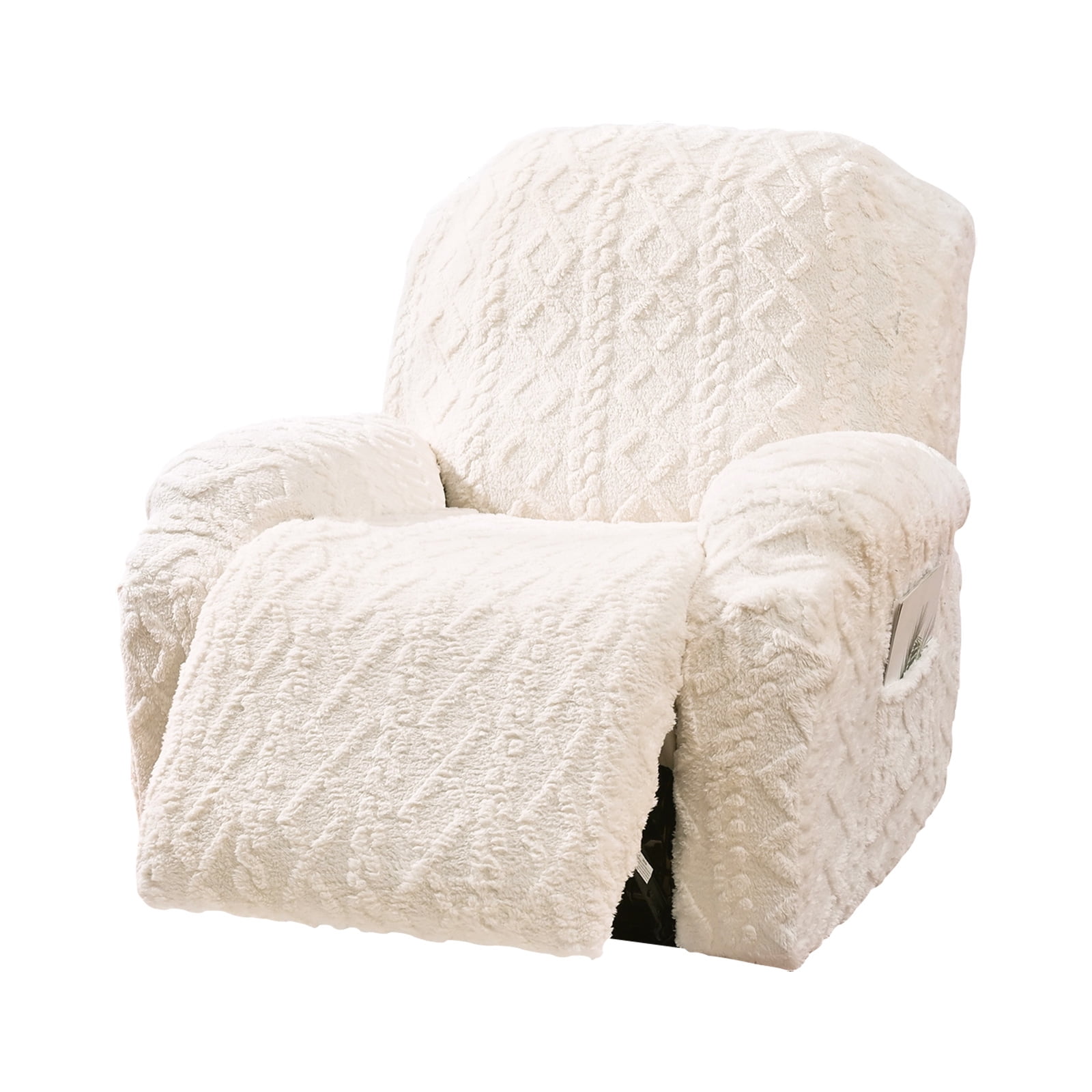 Lzvxtym Recliner Chair Covers, 4 Pcs, Non-Slip Elastic Fuzzy Covers ...
