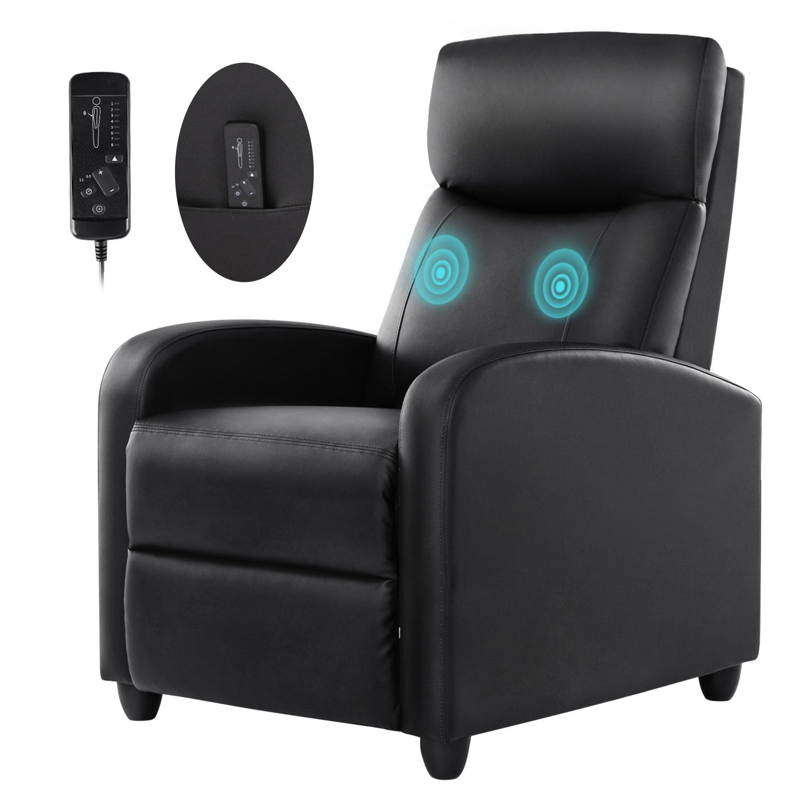 Recliner Chair for Living Room, Leather Recliners, Home Theater Seating ...