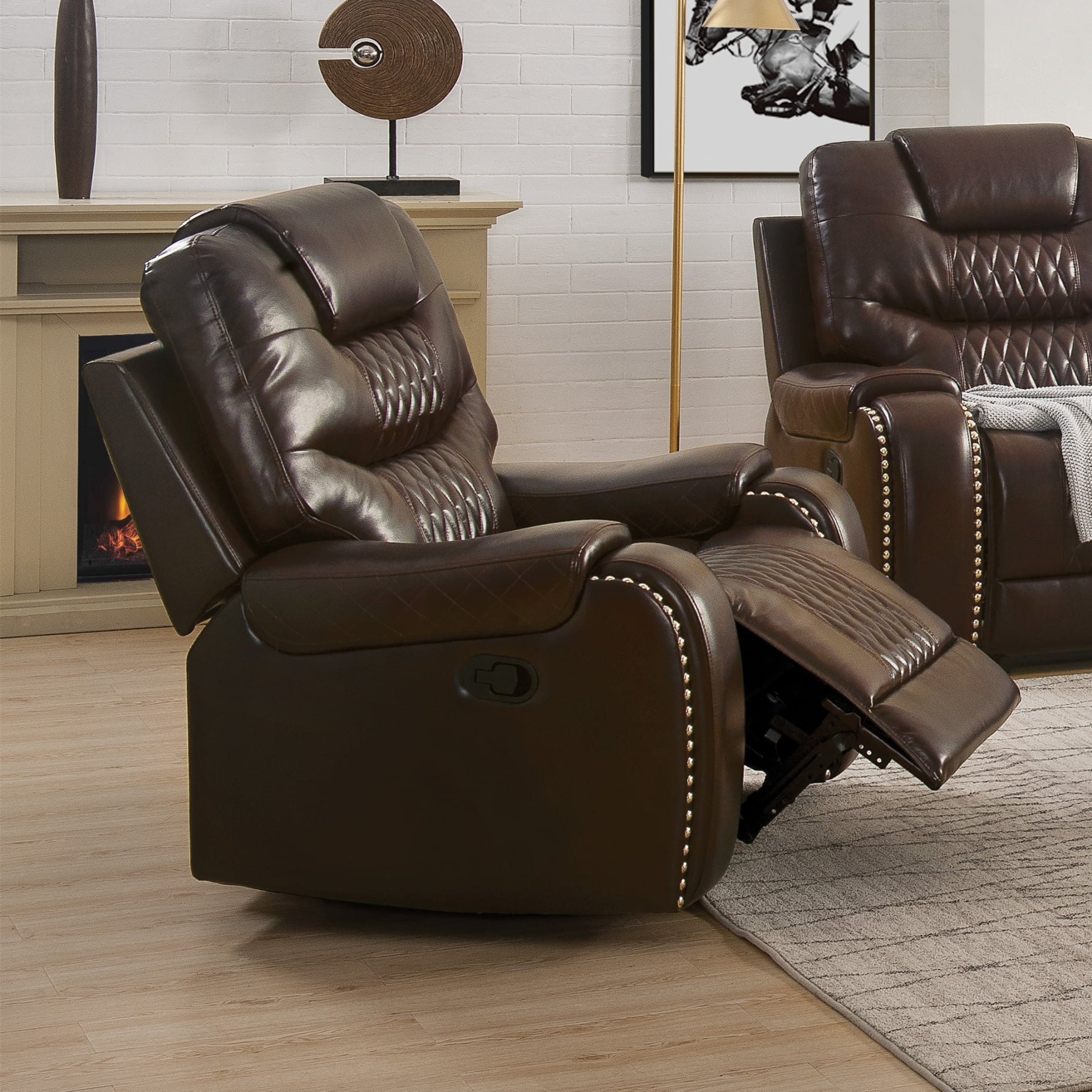 Recliner Chair, Massage Recliner Rocker Recliner with Motion Reclining ...