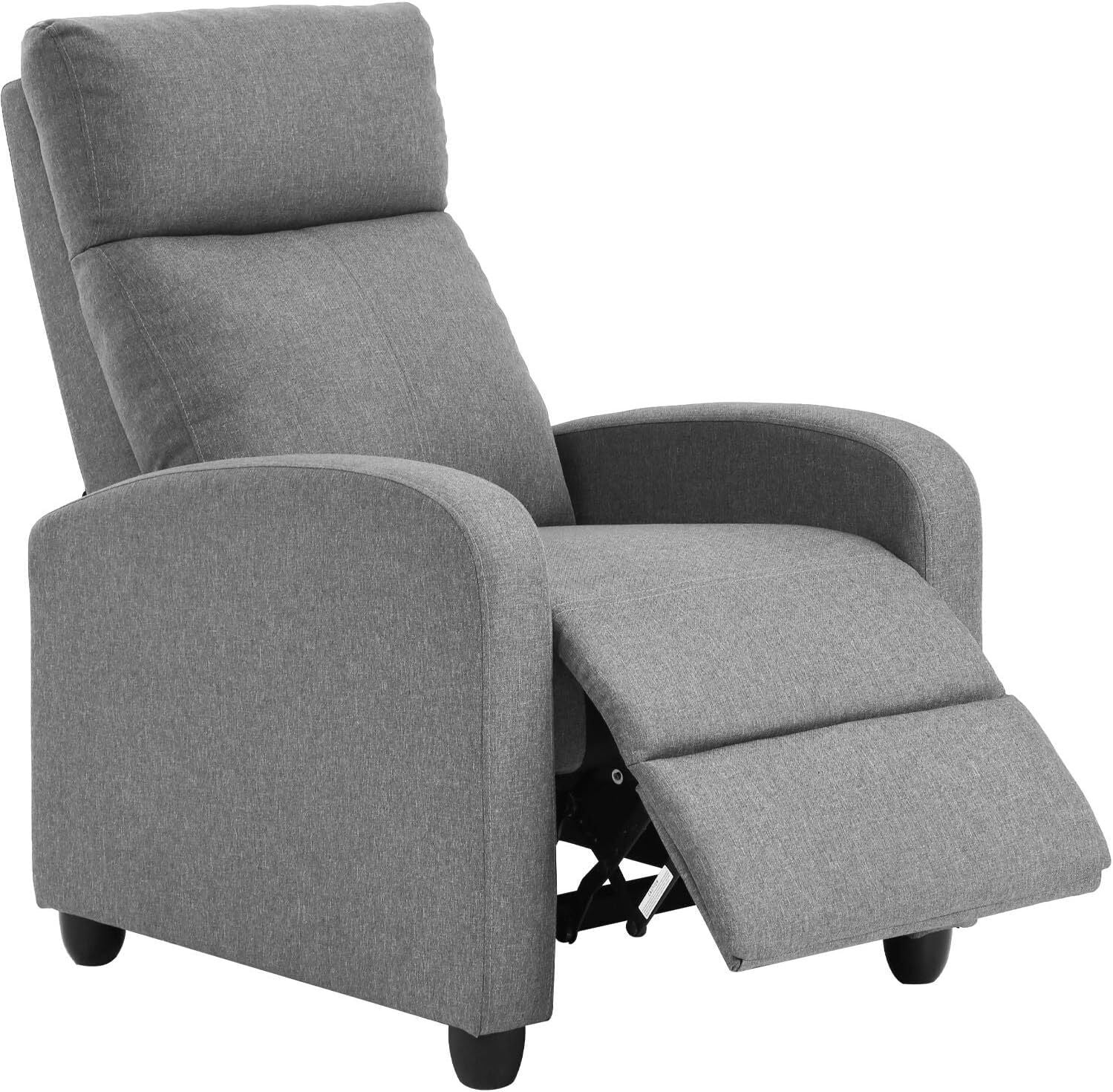 Recliner Chair Modern Leather Chaise Couch Single Accent Recliner Chair ...