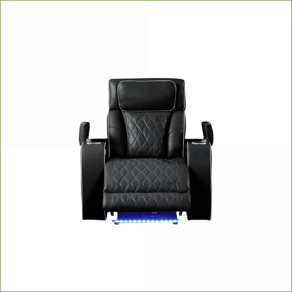 Recliner Chair, Modern Power Head/Foot Recline with Massage, LED Lights ...