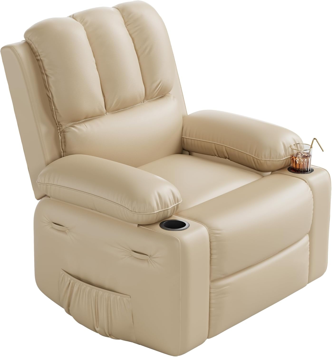 Recliner Chair,PU Leather Recliner Sofa,Home Theater Seating with ...