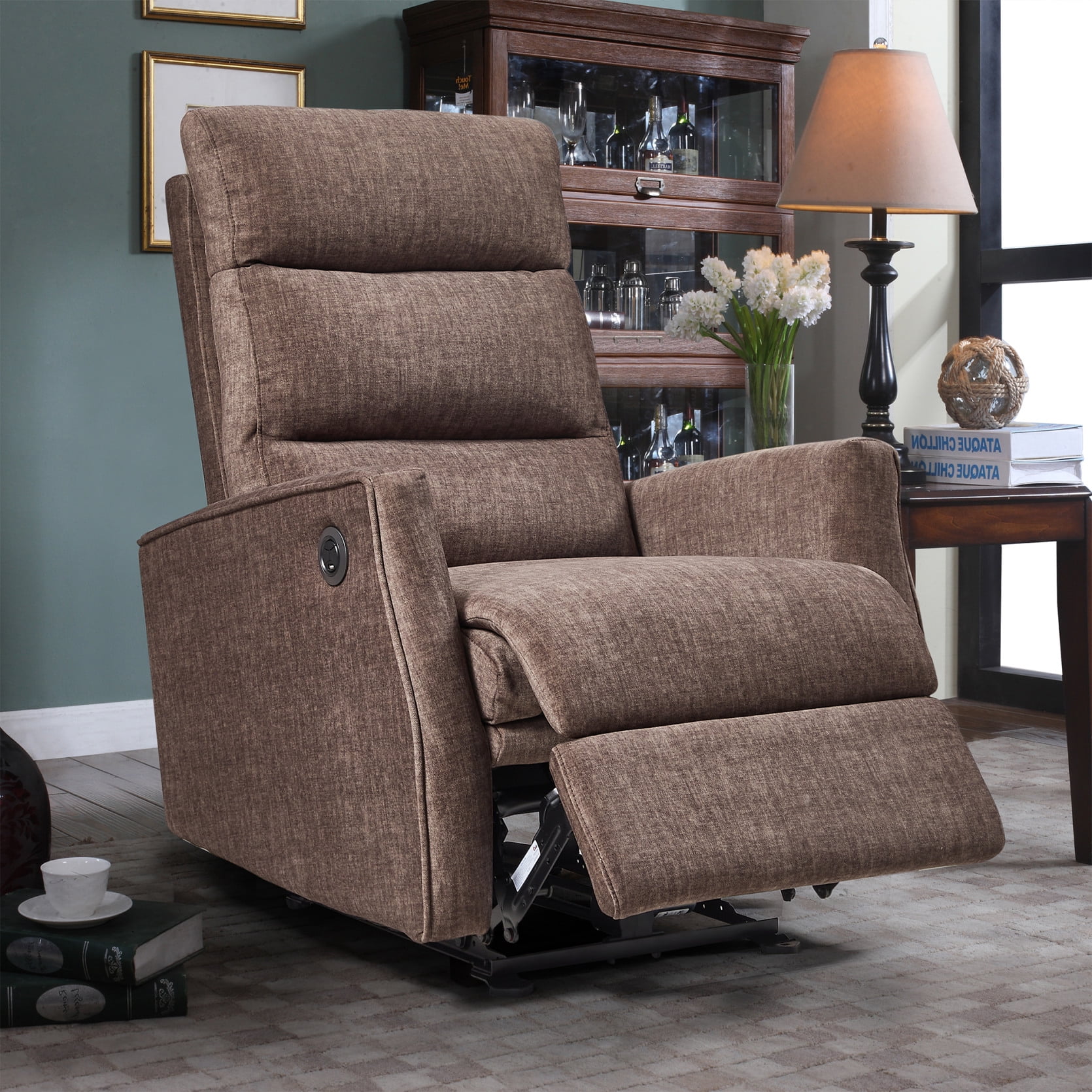 Recliner Chair Power Recliner Chair with USB Port Fabric Recliner Chair ...