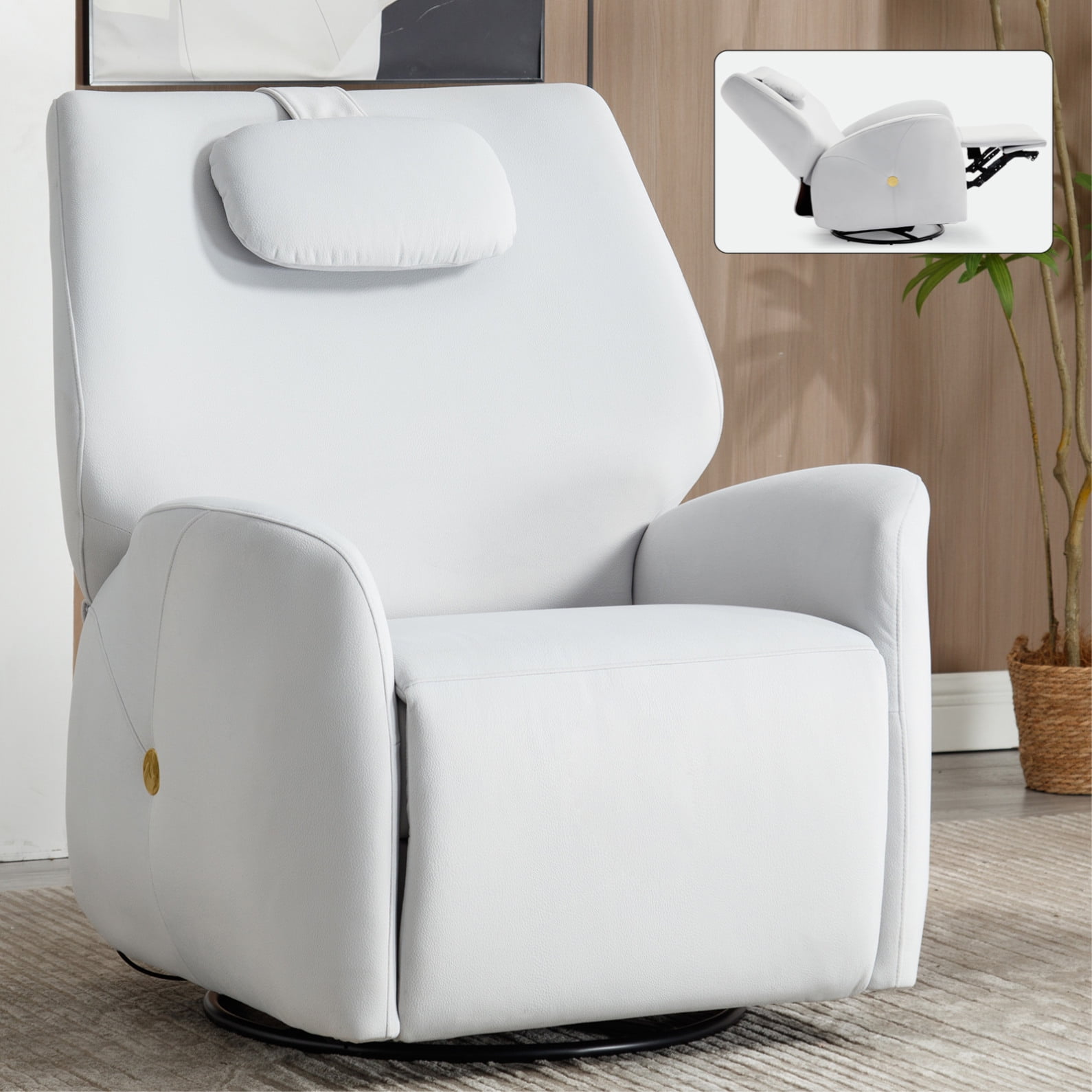 Recliner Chair, Rocker Chair with Swivel Degree 270°, USB and Type-C ...