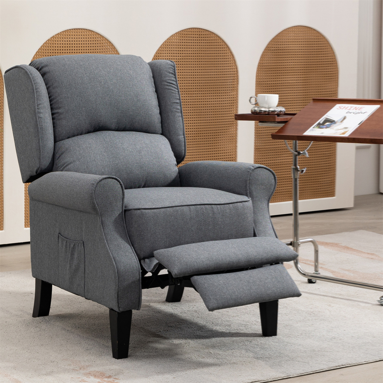Recliner Chair, Upholstered Accent Chair with Adjustable Design, Mid ...