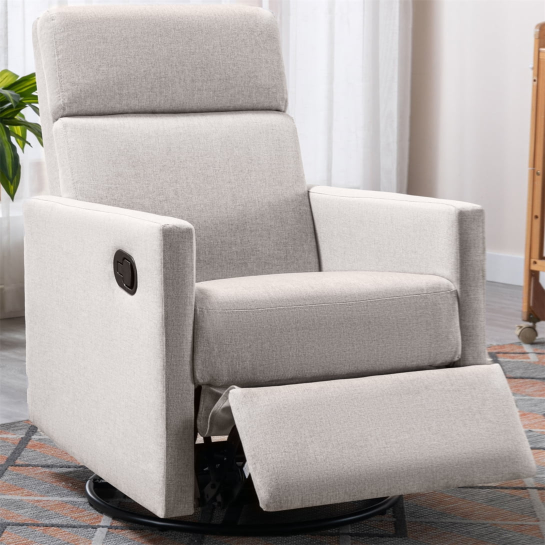 Recliner Chair, Upholstered Swivel Recliner, Plush Seating Glider ...