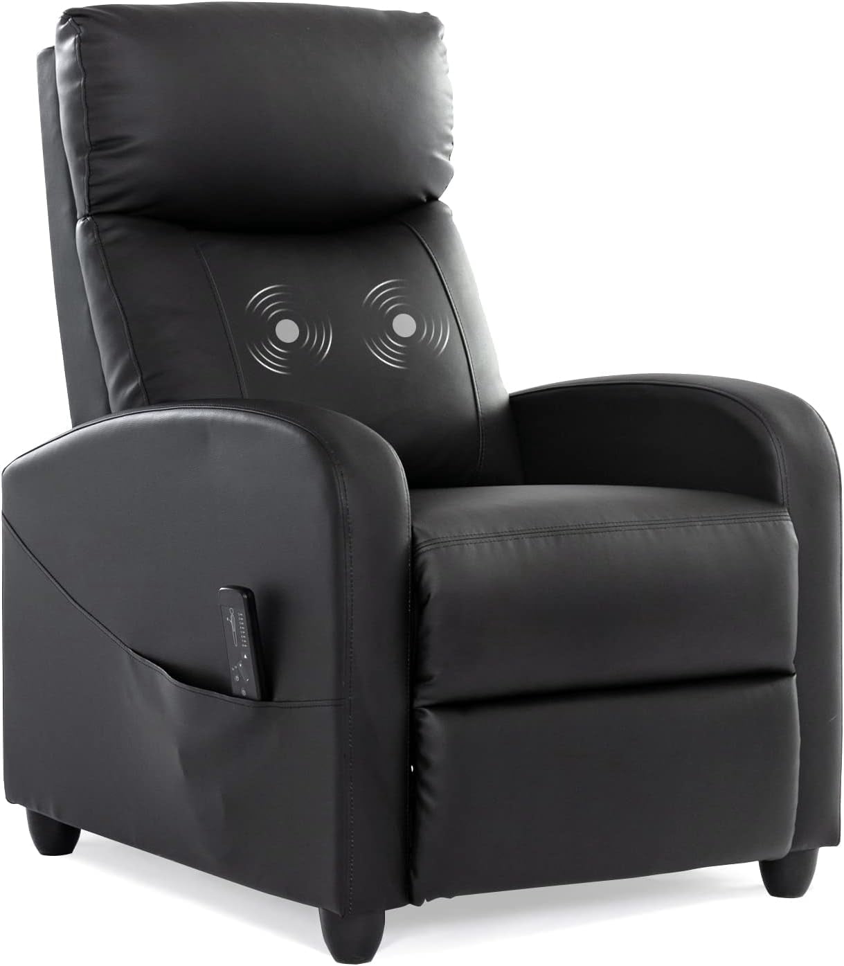 Recliner Chair with Massage and Lumbar Support, Small Fabric Home ...