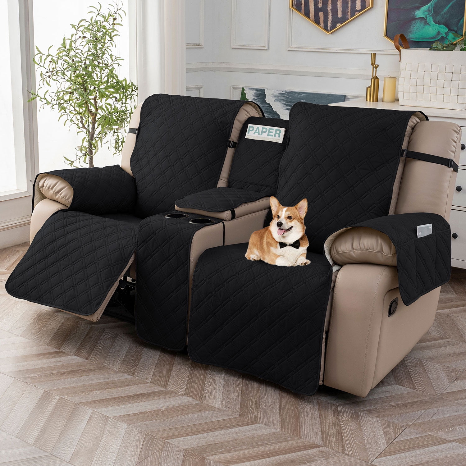 Recliner Cover with Center Console, 100% Waterproof Pet Covers for Dual ...