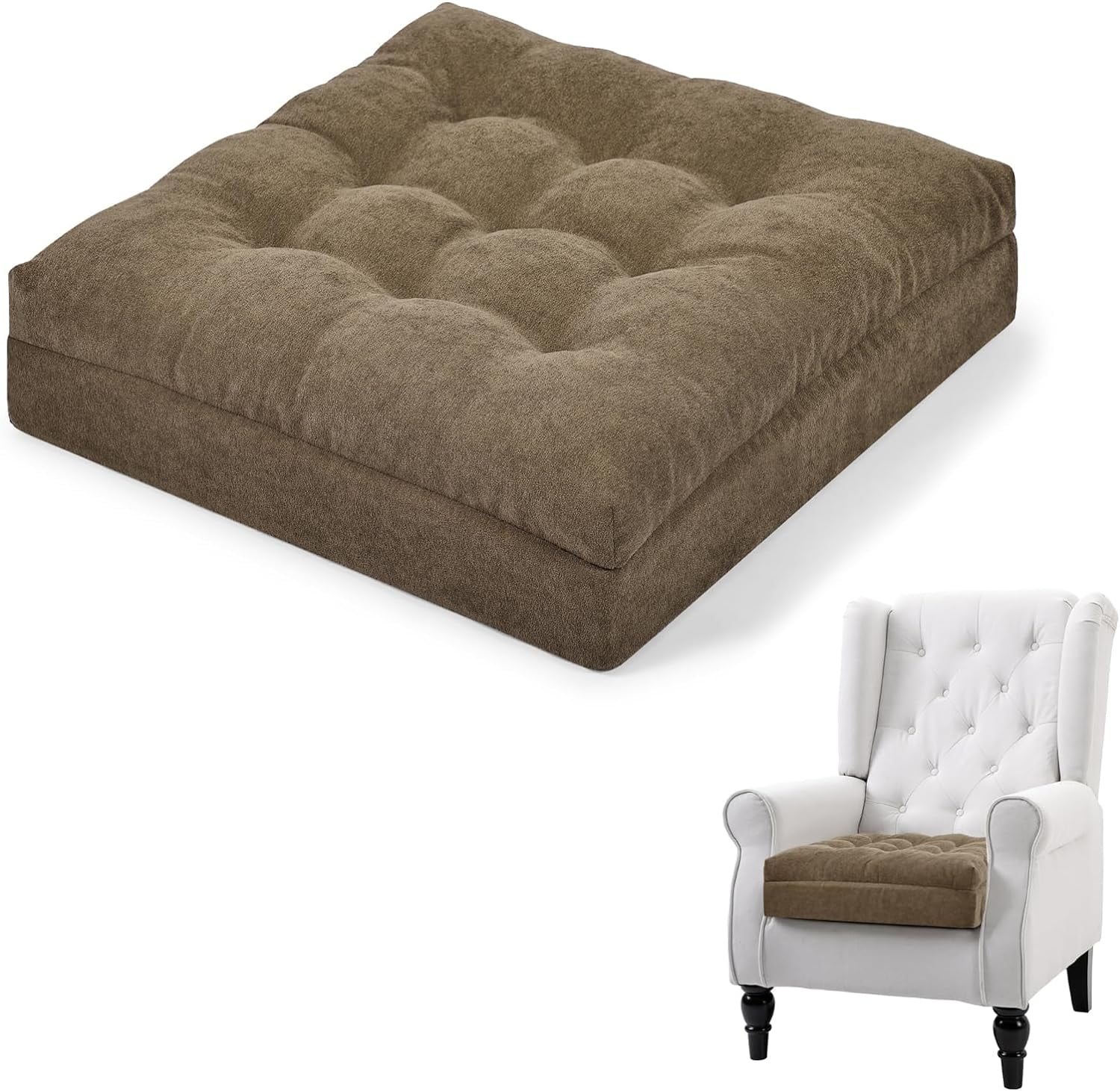 Recliner Cushion Dual Layer Fillings Chair Cushion for Elderly 20x20x5 ...