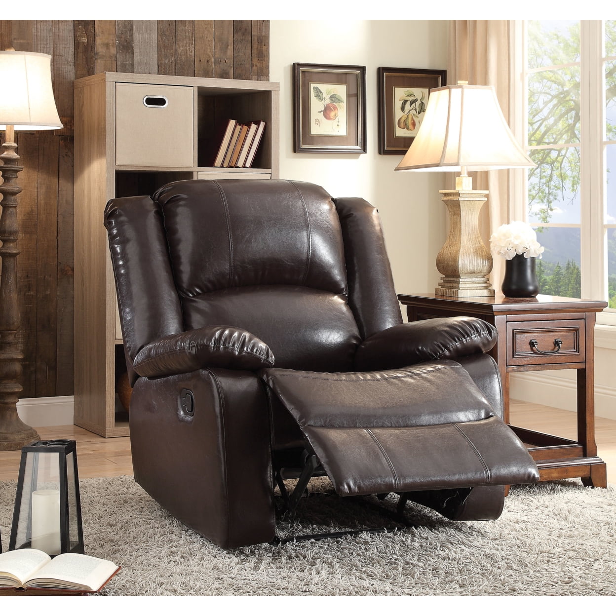 Recliner, Espresso PU, One Size - Walmart.com