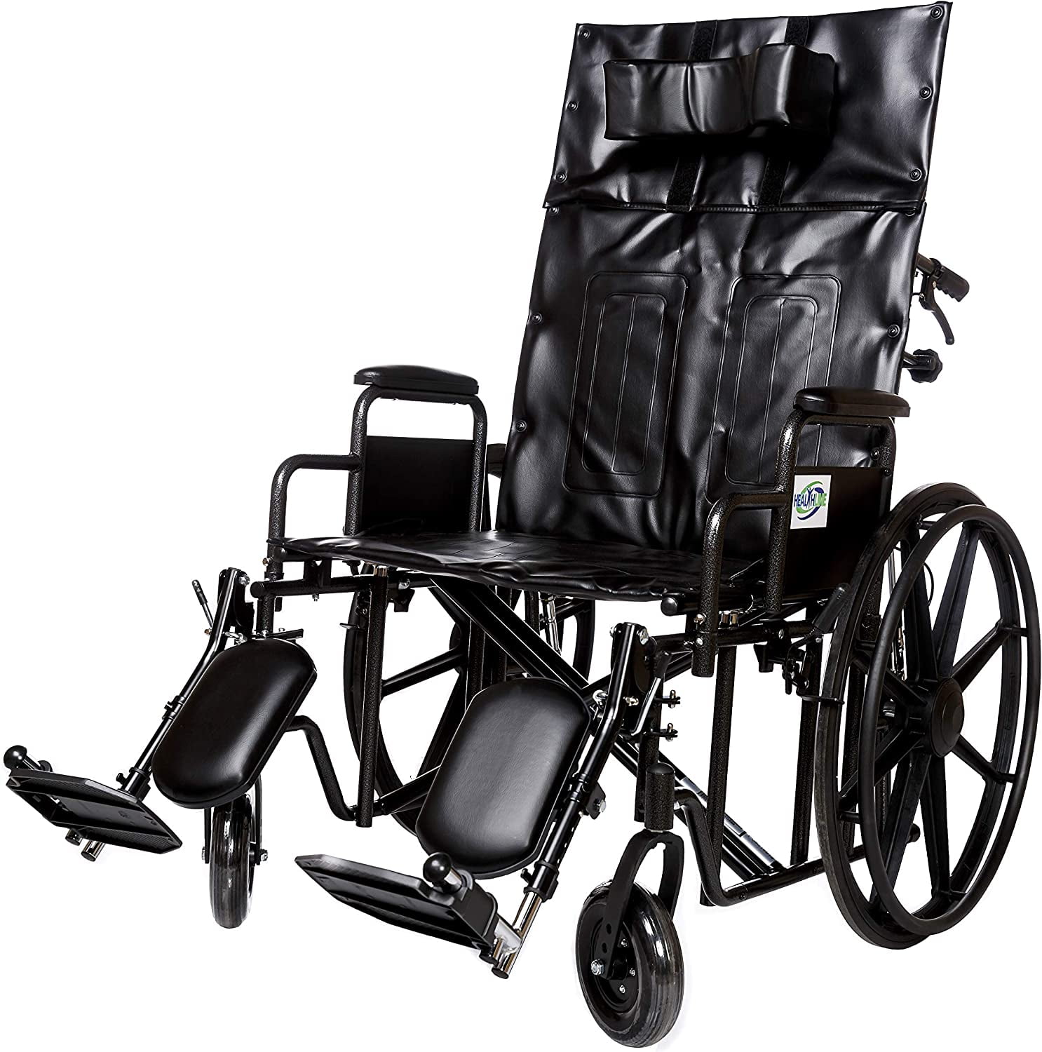 Recliner Folding Wheelchair Lightweight Full Arm Detachable Padded Flip ...