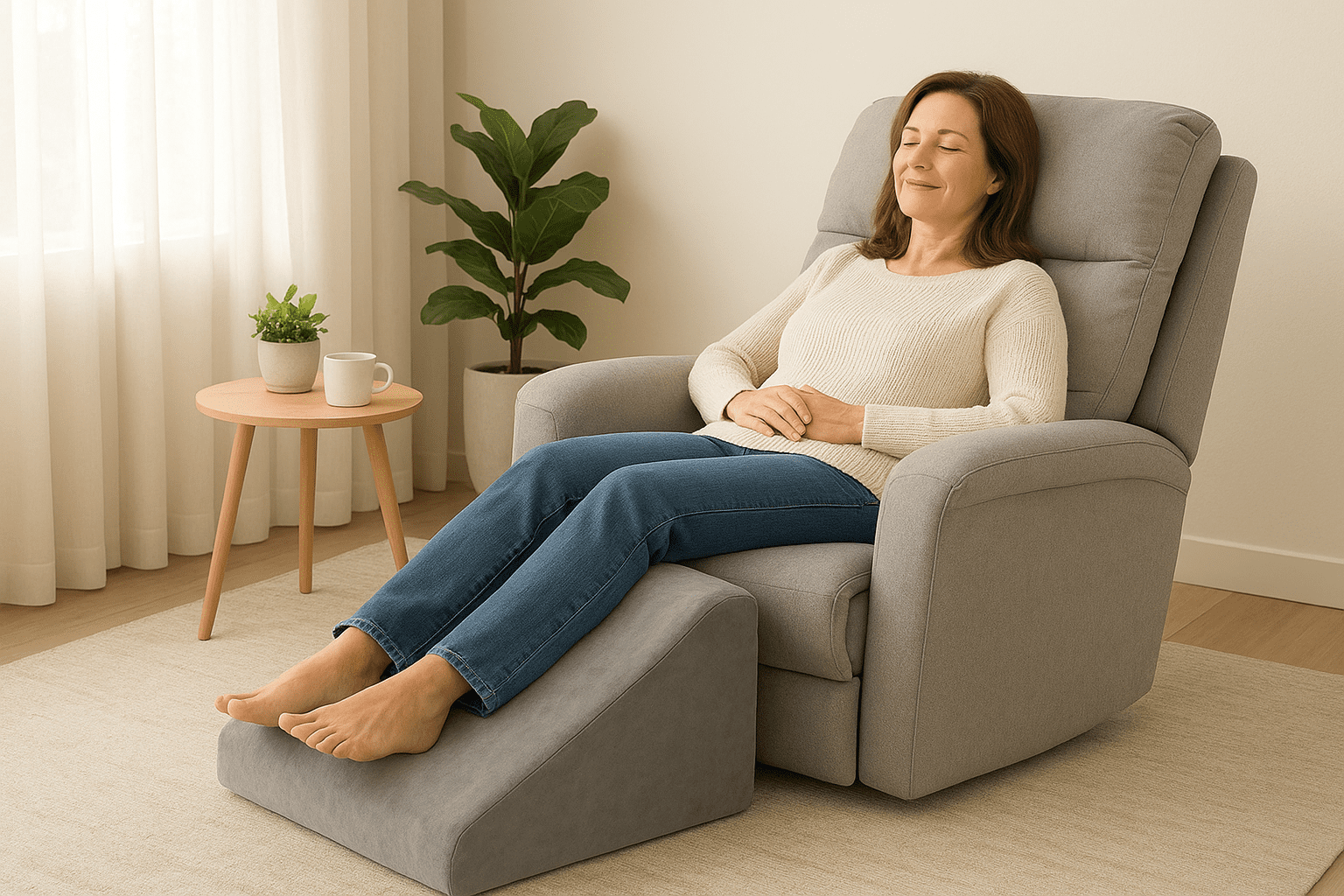 Recliner Foot Rest Cushion with Strap, Soft Memory Foam Foot Pillow for ...