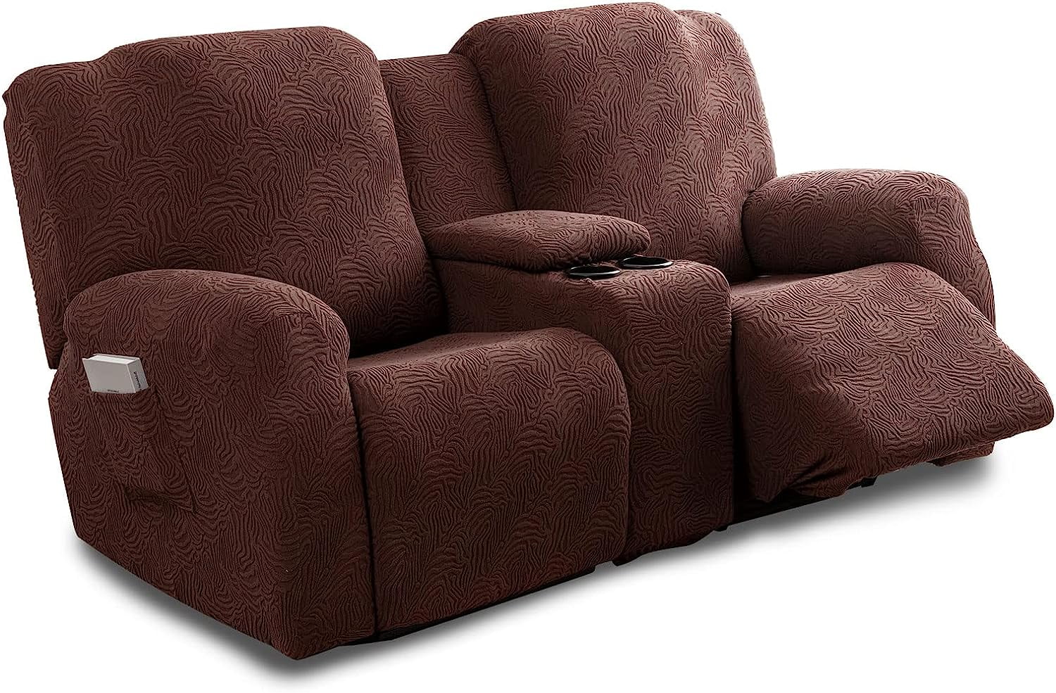 Recliner Loveseat Cover with Center Console, 2 Seater Leopard Recliner ...