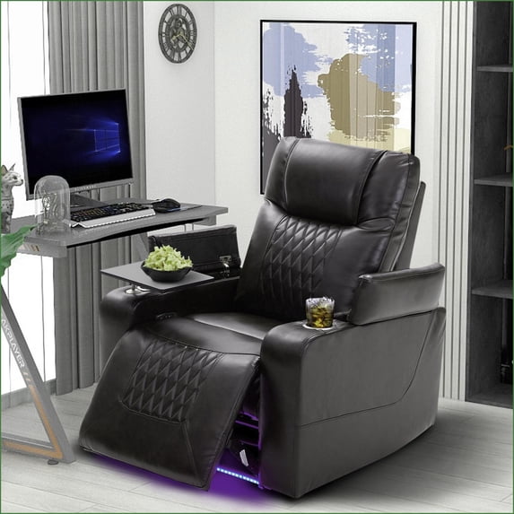 Recliner Power Motion with USB Charging, Hidden Arm Storage, 2 Cup ...