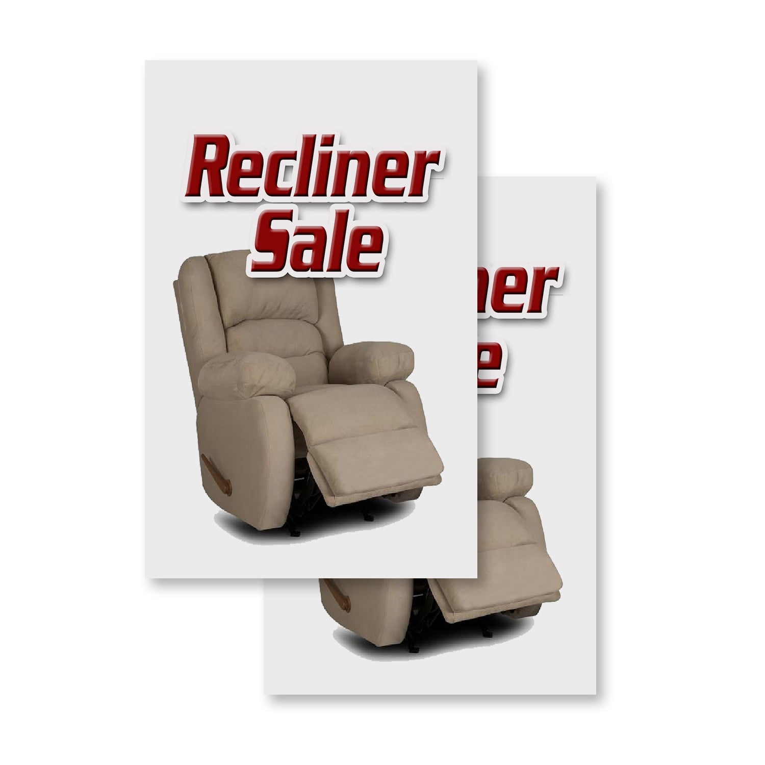 Recliner Sale (2-PACK) 24" x 36" Vinyl Decals | Sign Insert Peel ...