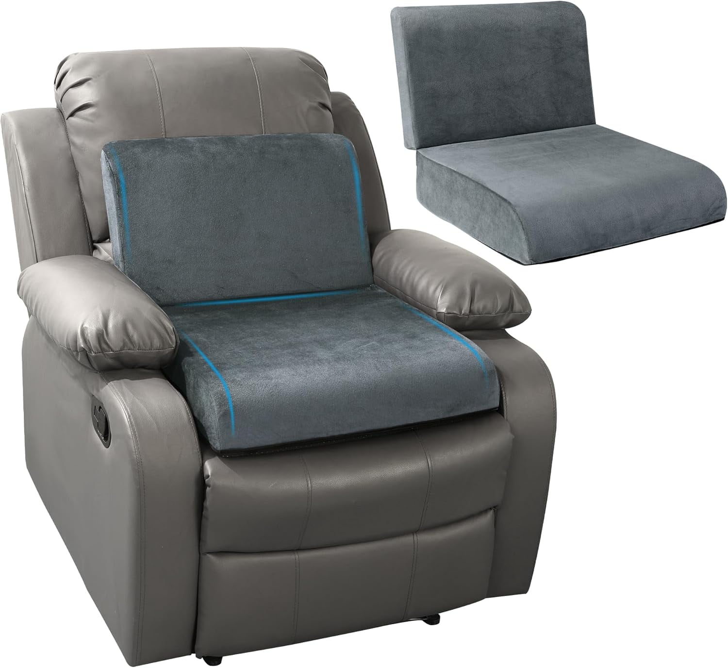 Recliner Seat Cushion with Lumbar Supportive Pillow Extra Large Non ...