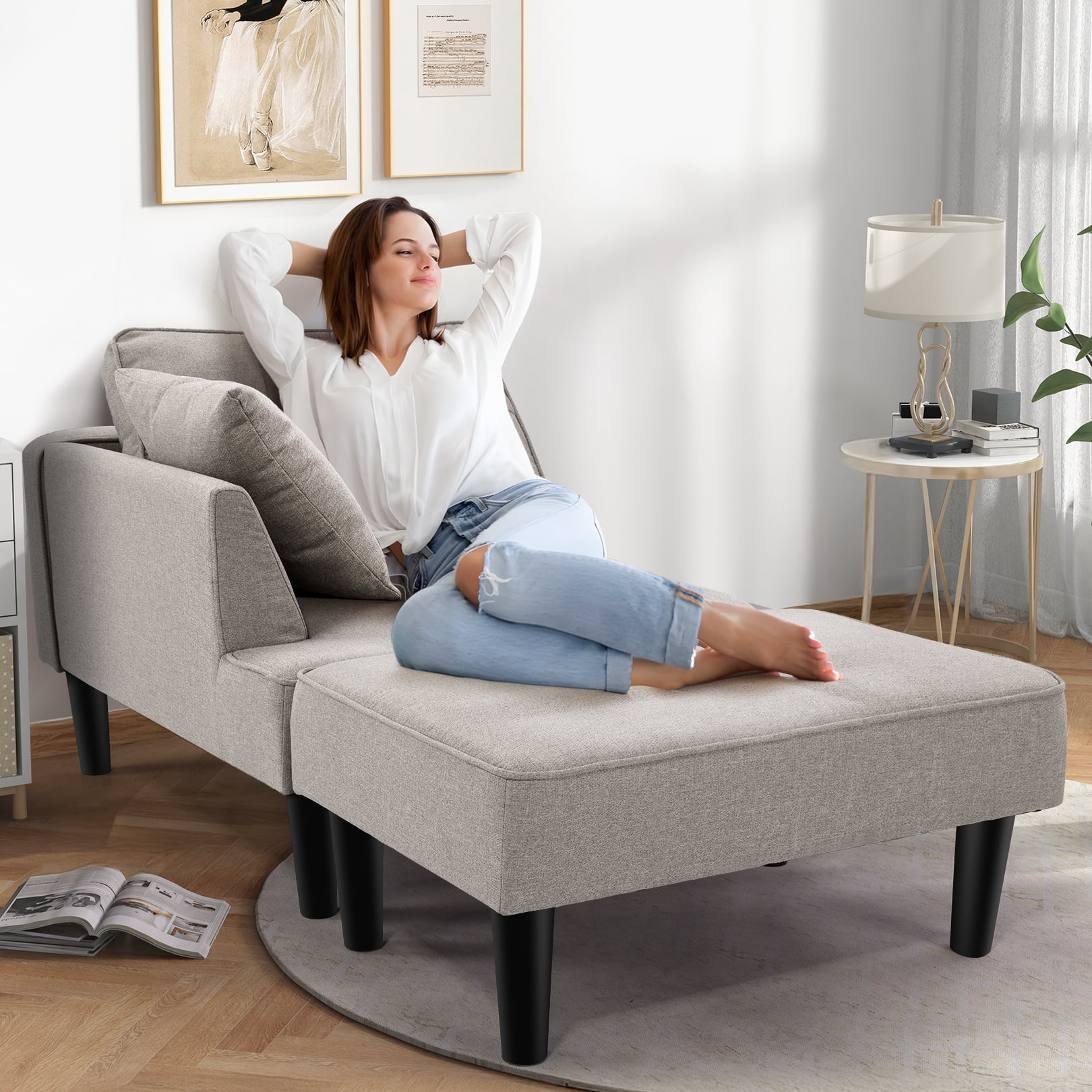 Recliner Sofa Bed, Modular Sectional Convertible Sofa for Small Space ...