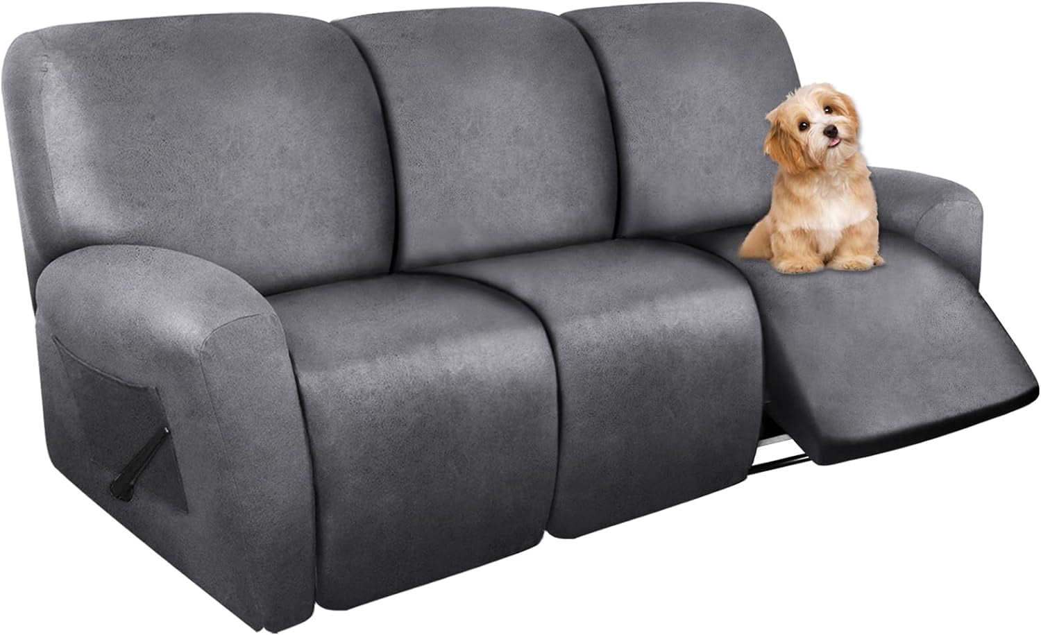 Recliner Sofa Covers - 8 Pieces Stretch Leather Like Large Couch Covers ...