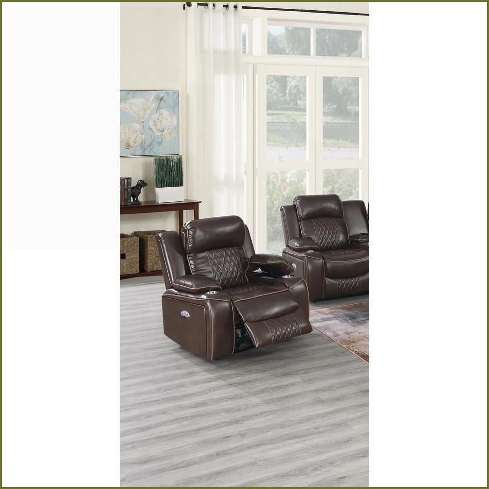 Recliners Contemporary Power Motion Chair with Storage Arms & Cup ...