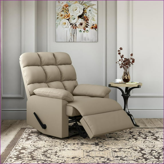 Recliners, Granada Contemporary Khaki Recliner | Polyester Microfiber ...