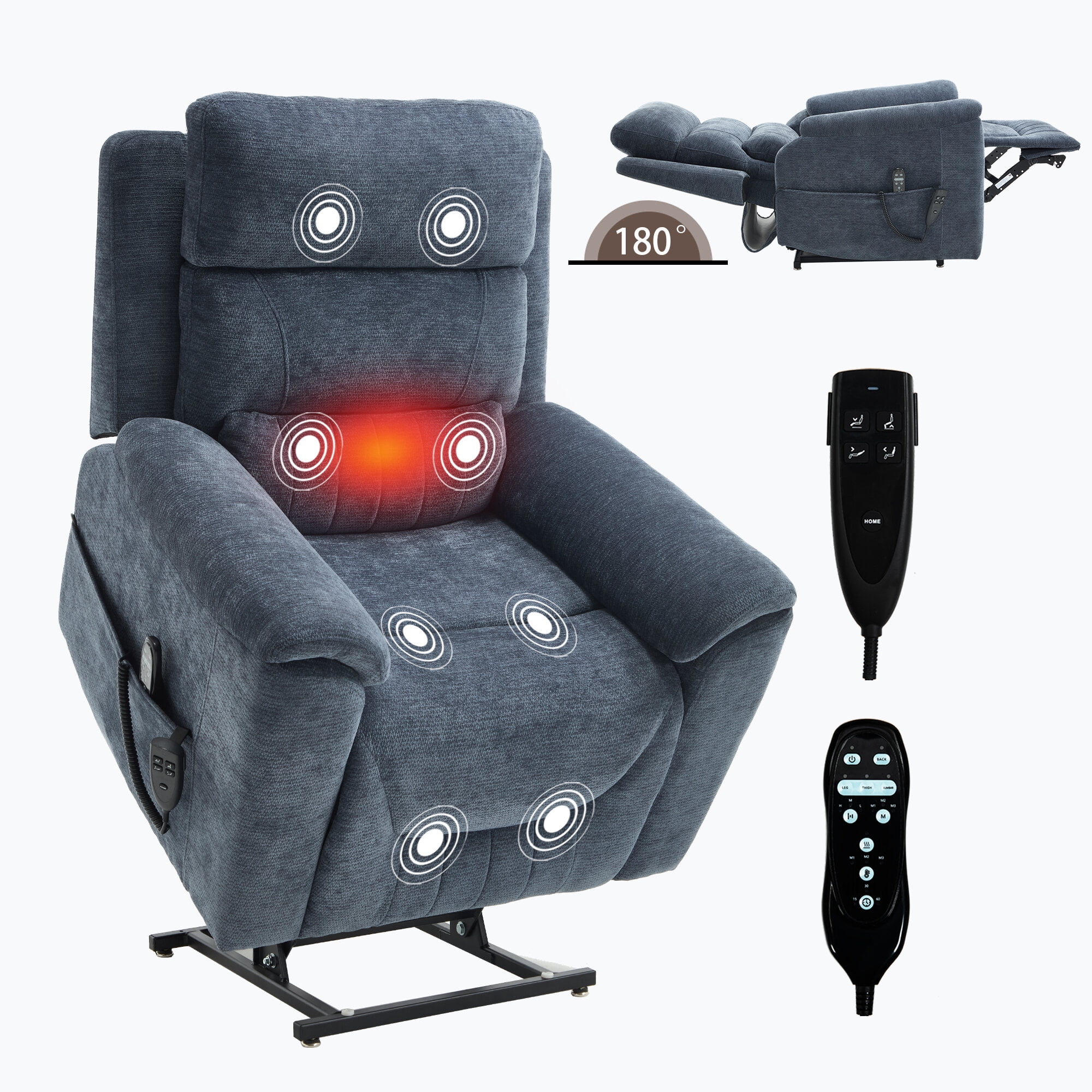 Recliners and Massage Chairs Dual Motor Infinite Position Up to 350 LBS ...
