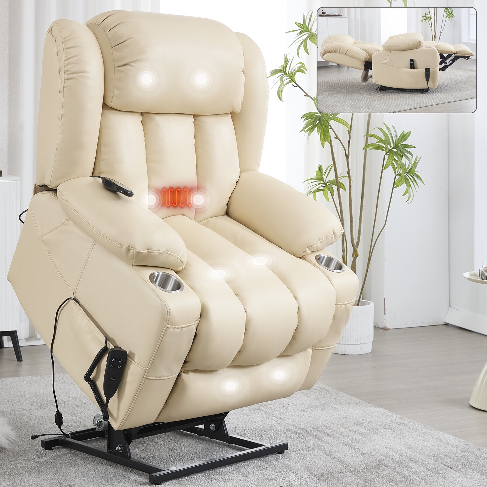 Recliners and Massage Chairs Dual Motor Infinite Position Up to 350 LBS ...
