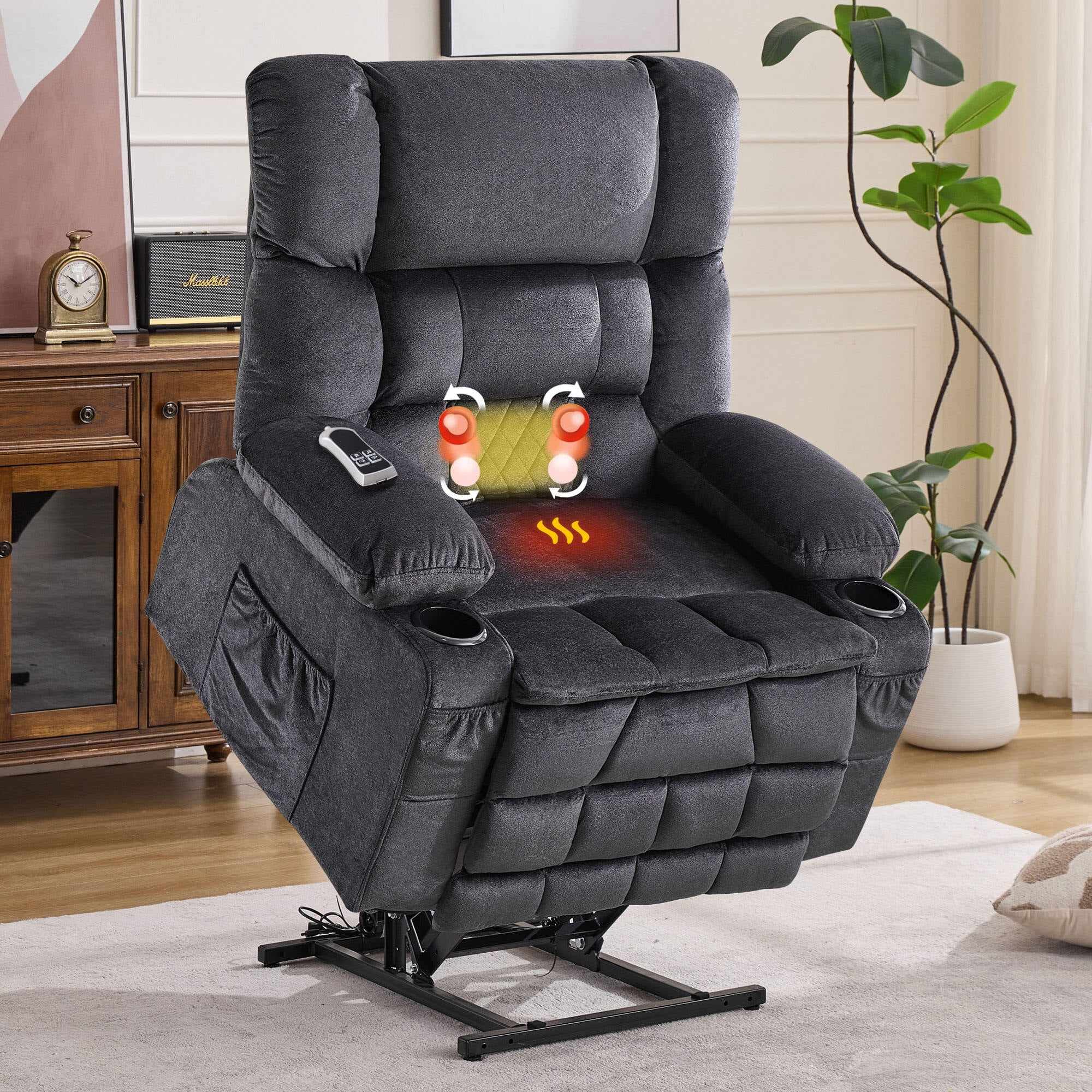 Recliners and Massage Chairs Dual Motor Large Power Lift Recliner Chair ...