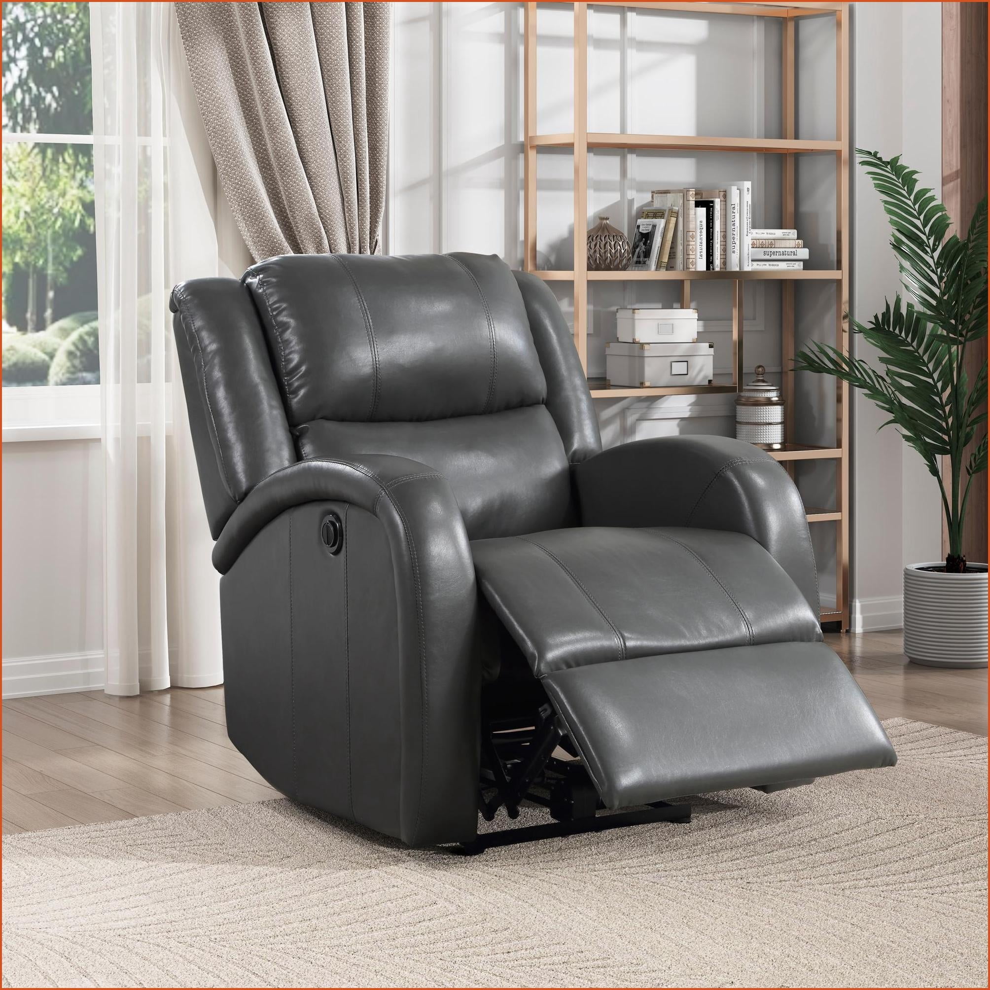 Recliners: Modern Power Reclining Chair with Plush Seating, Charcoal ...
