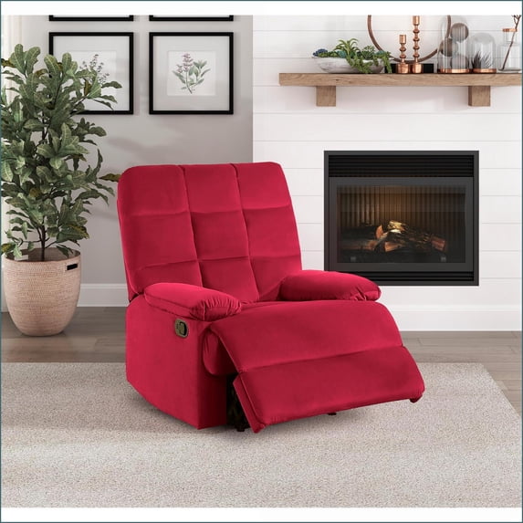 Recliners, Modern Solid Wood Recliner with Square Tufted Back ...