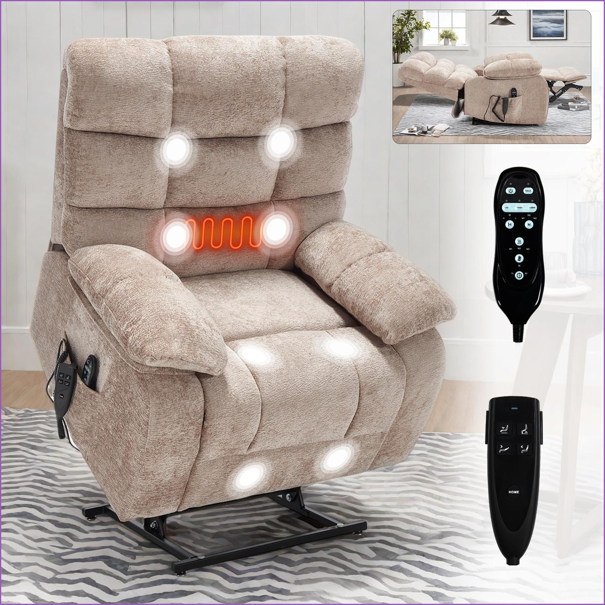 Recliners Power Lift Dual Motor with Massage, Lumbar Heat & Infinite ...