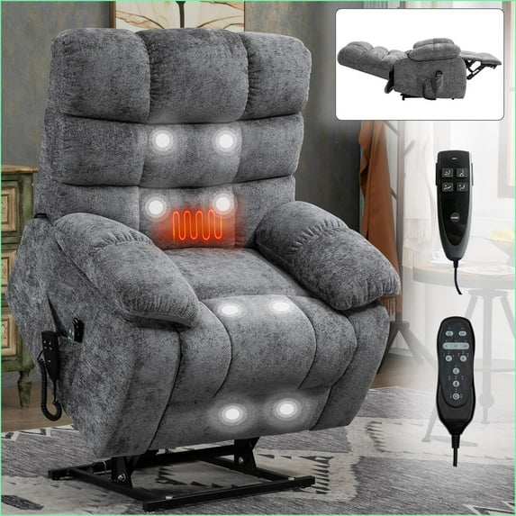 Recliners, Power Lift with Dual Motor, Infinite Position, Heat Massage ...