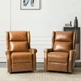Recliners Rocking Chairs Leather Swivel Glider Set of 2 Push Back with ...