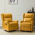 Recliners Rocking Chairs Leather Swivel Glider Set of 2 Push Back with ...
