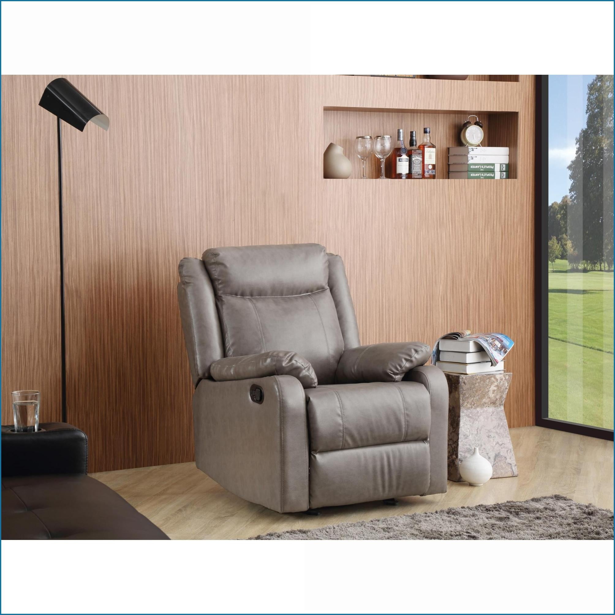 Recliners, Slate Gray Padded Arm Compact Modern Recliner | PU ...