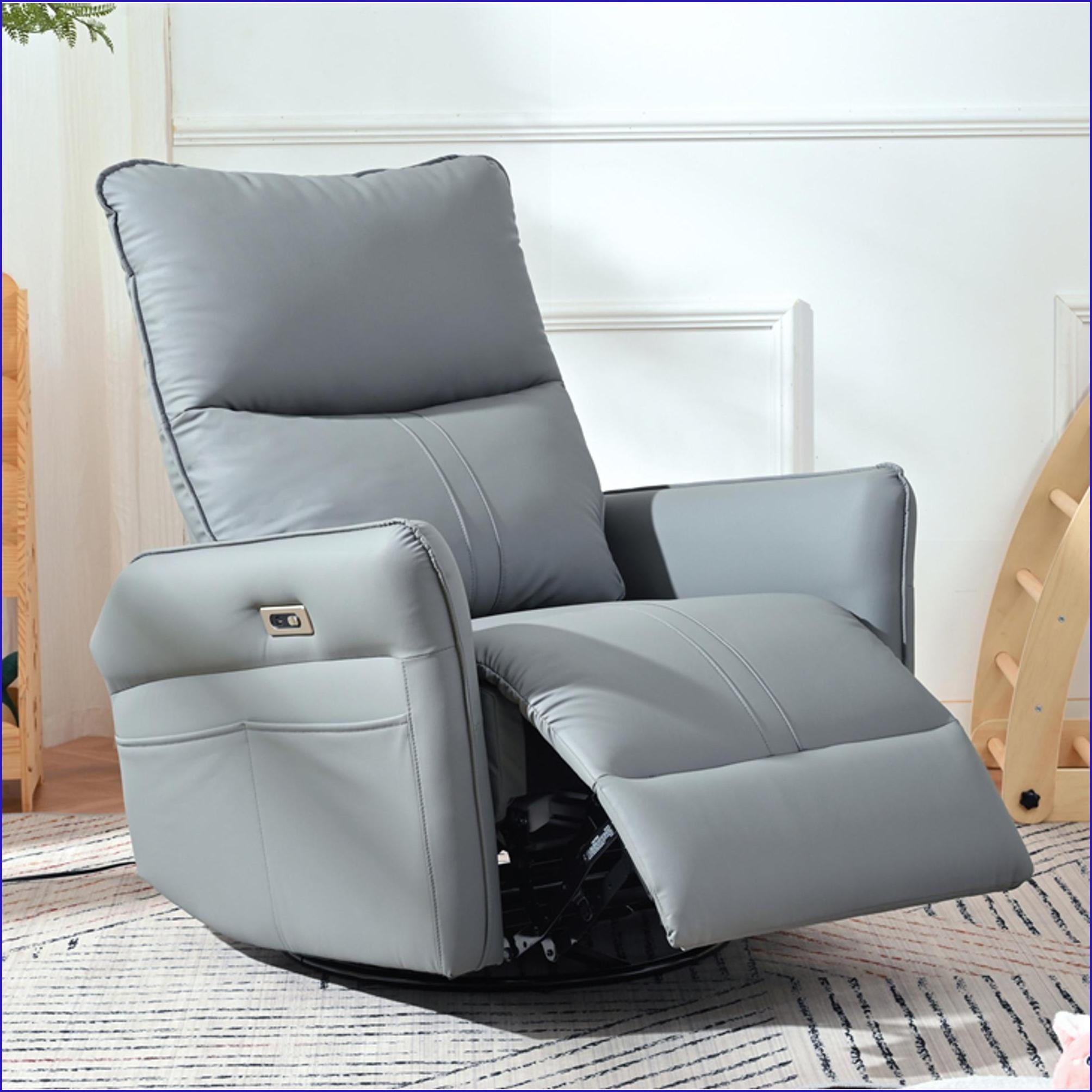 Recliners for Adults, 270° Swivel Rocker Push-Button Recliner, Small ...