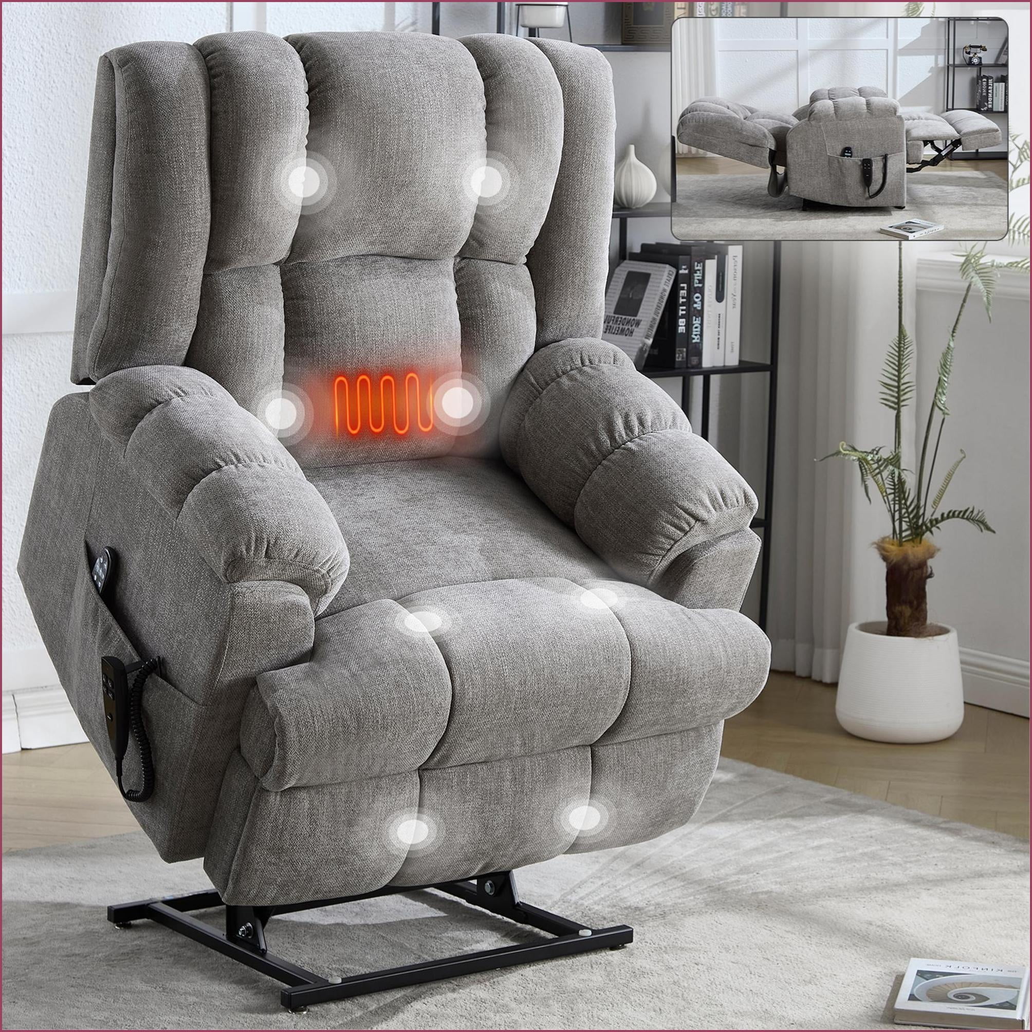 Recliners with Dual Motor Heat Massage, Electric Power Lift, Infinite ...