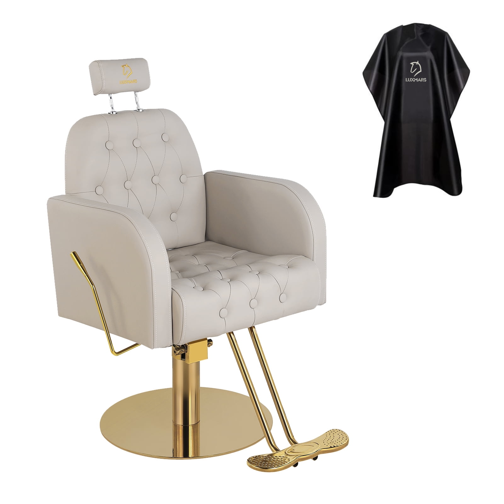 FAYEAN Reclining Barber Chair, PVC Leather, Heavy Duty Steel ...