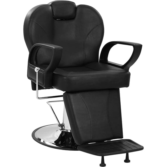Reclining Barber Shampoo Chair - Hydraulic 360 Swivel 330 lbs Headrest ...