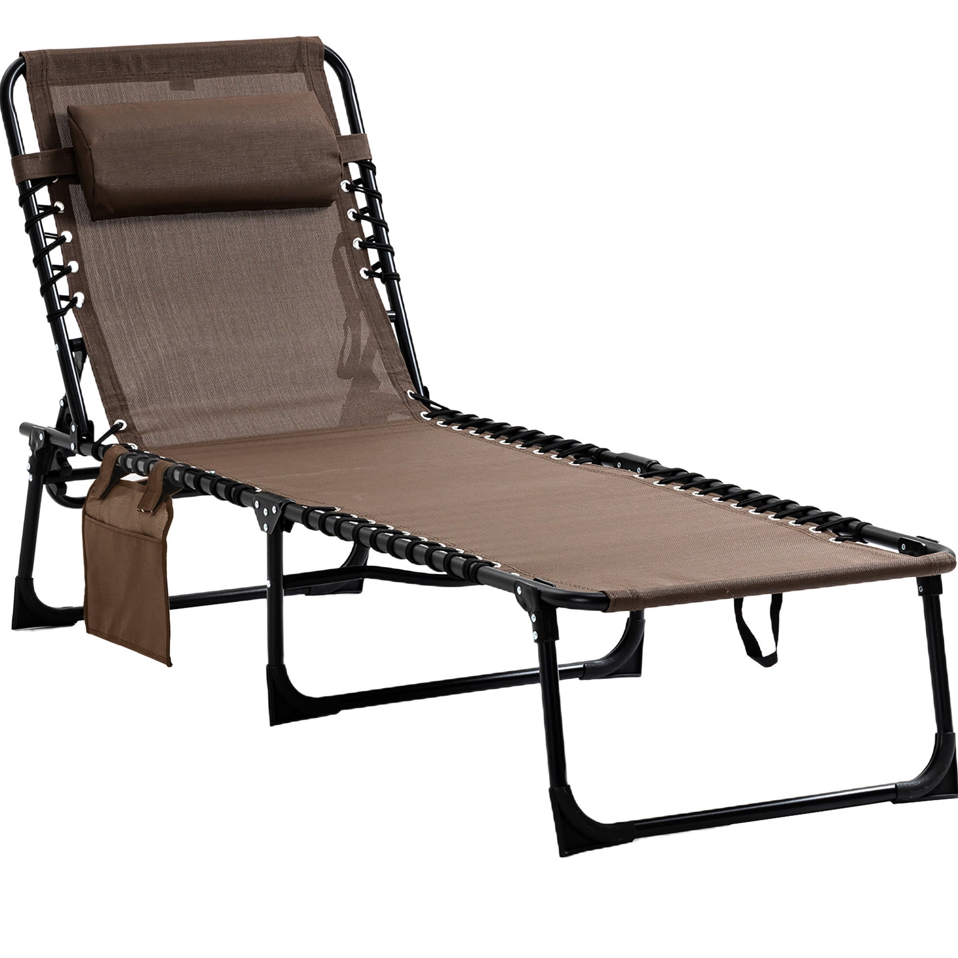 Reclining Beach Cot Chair, Portable Sun Lounger With Foldable Design ...