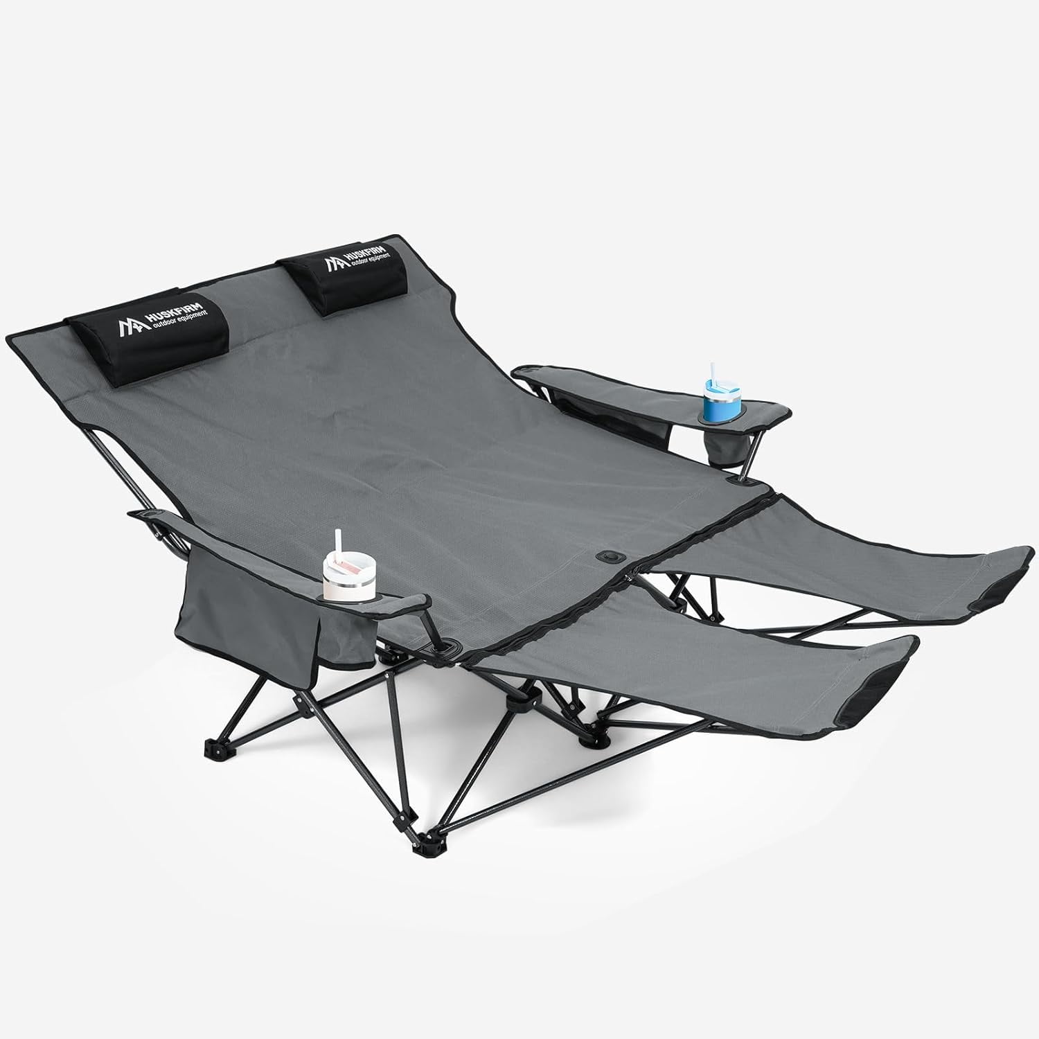 Reclining Camping Chair for 2 Person Outdoor Lawn Beach Patio, Double ...