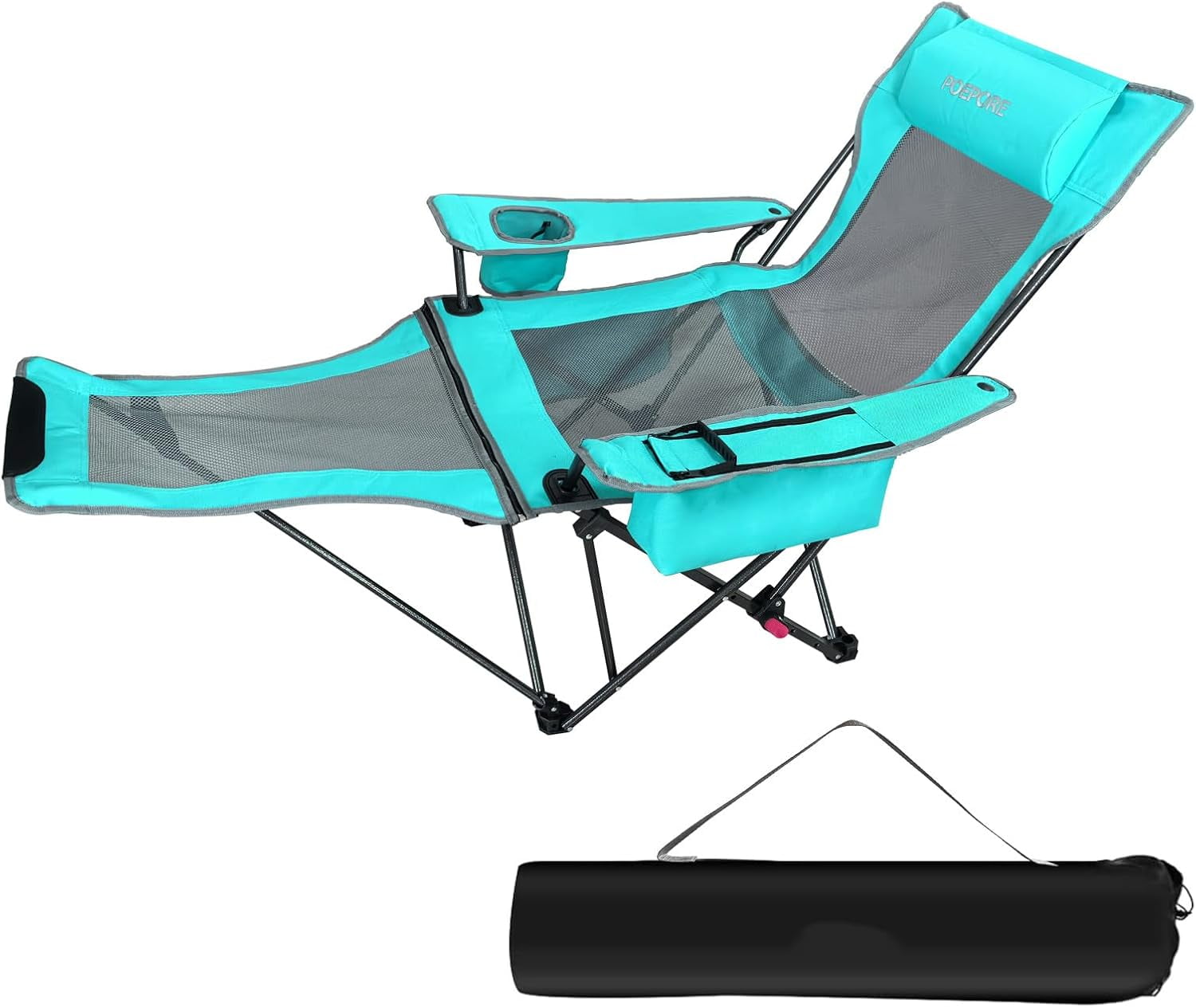 Reclining Camping Chair 4 Position with Foot Rest Comfortable for ...