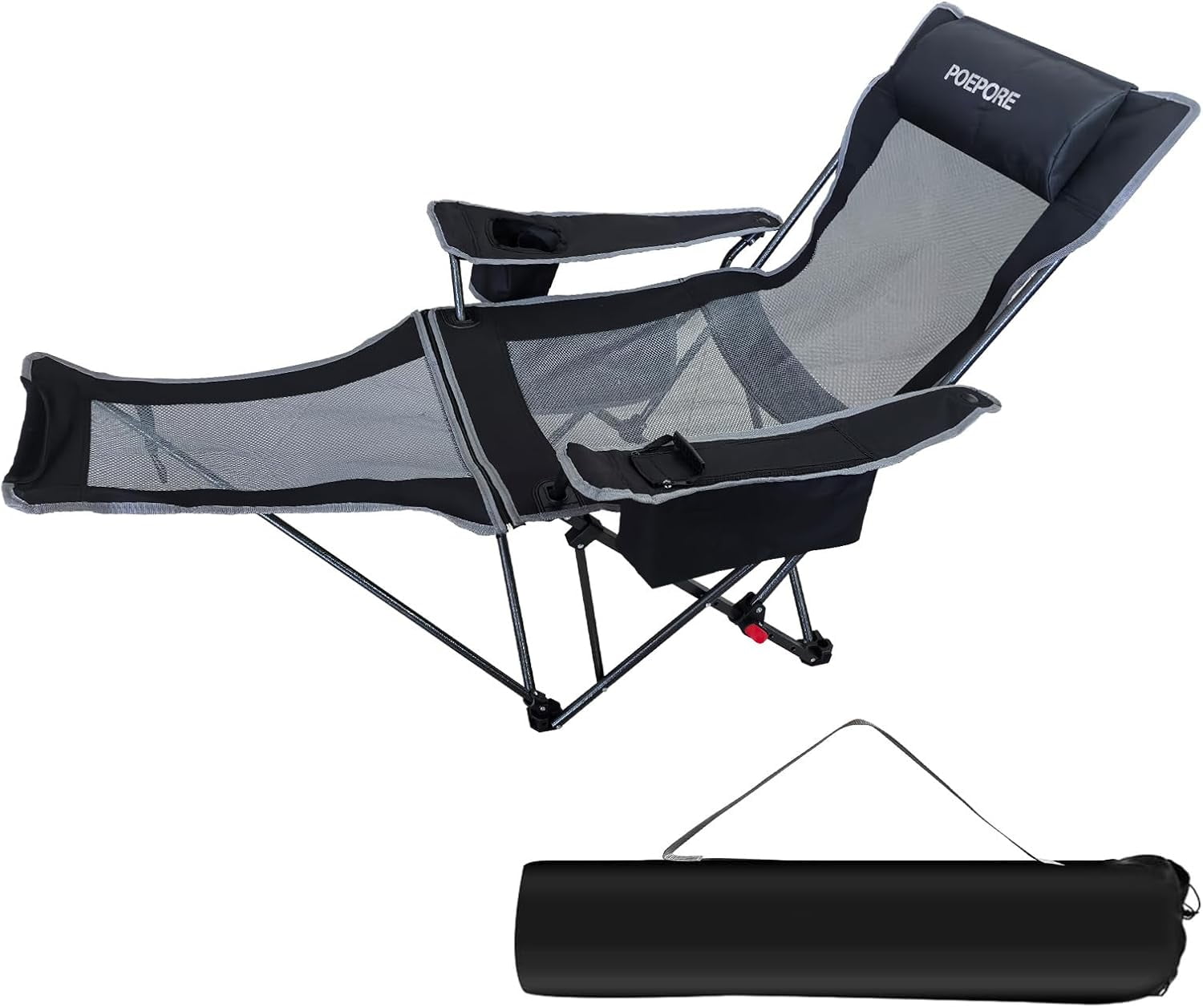Reclining Camping Chair 4 Position with Foot Rest Comfortable for ...